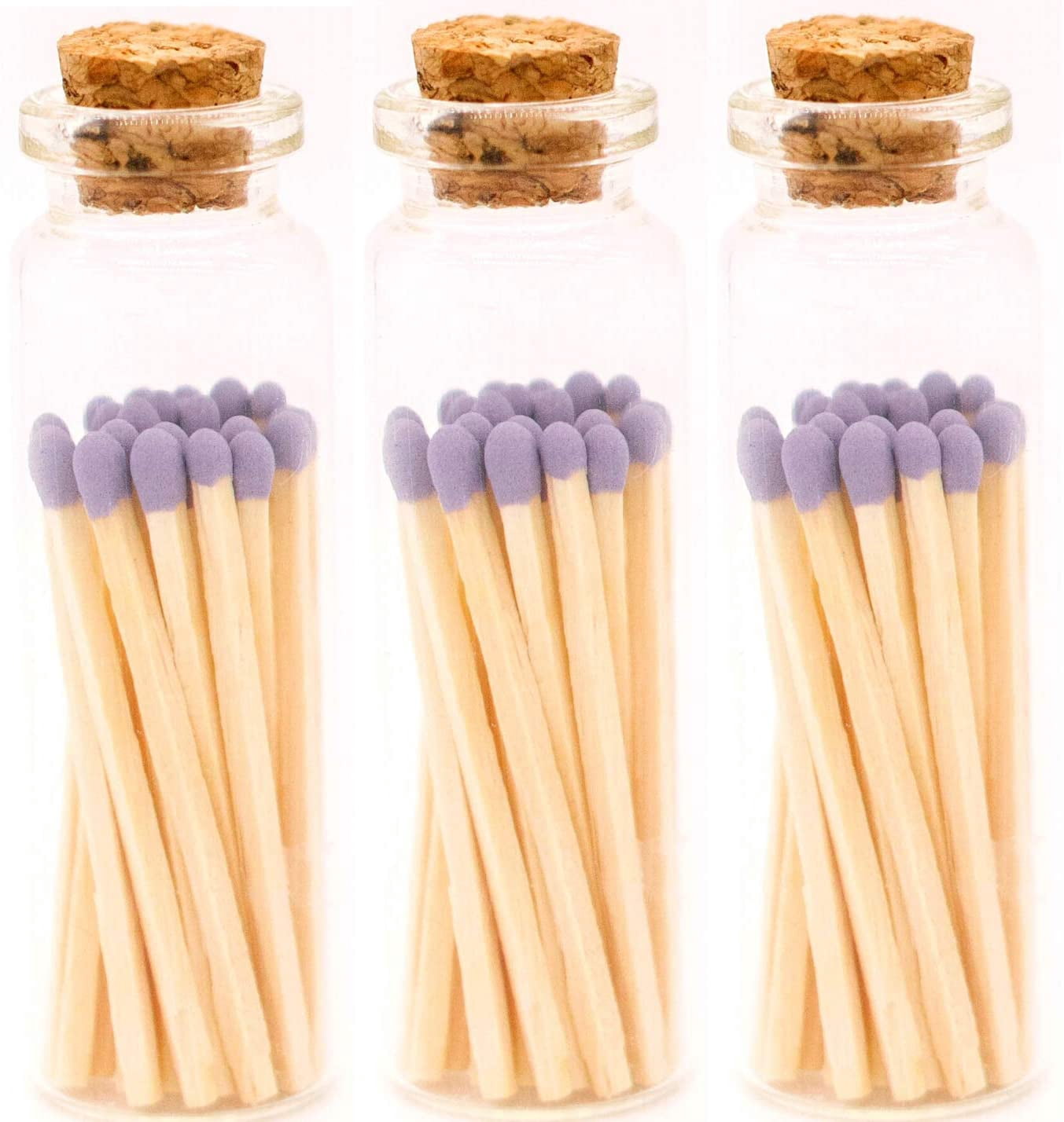 Lavender Purple Tip Decorative Matches, 60 Small Premium Wooden Matches ...