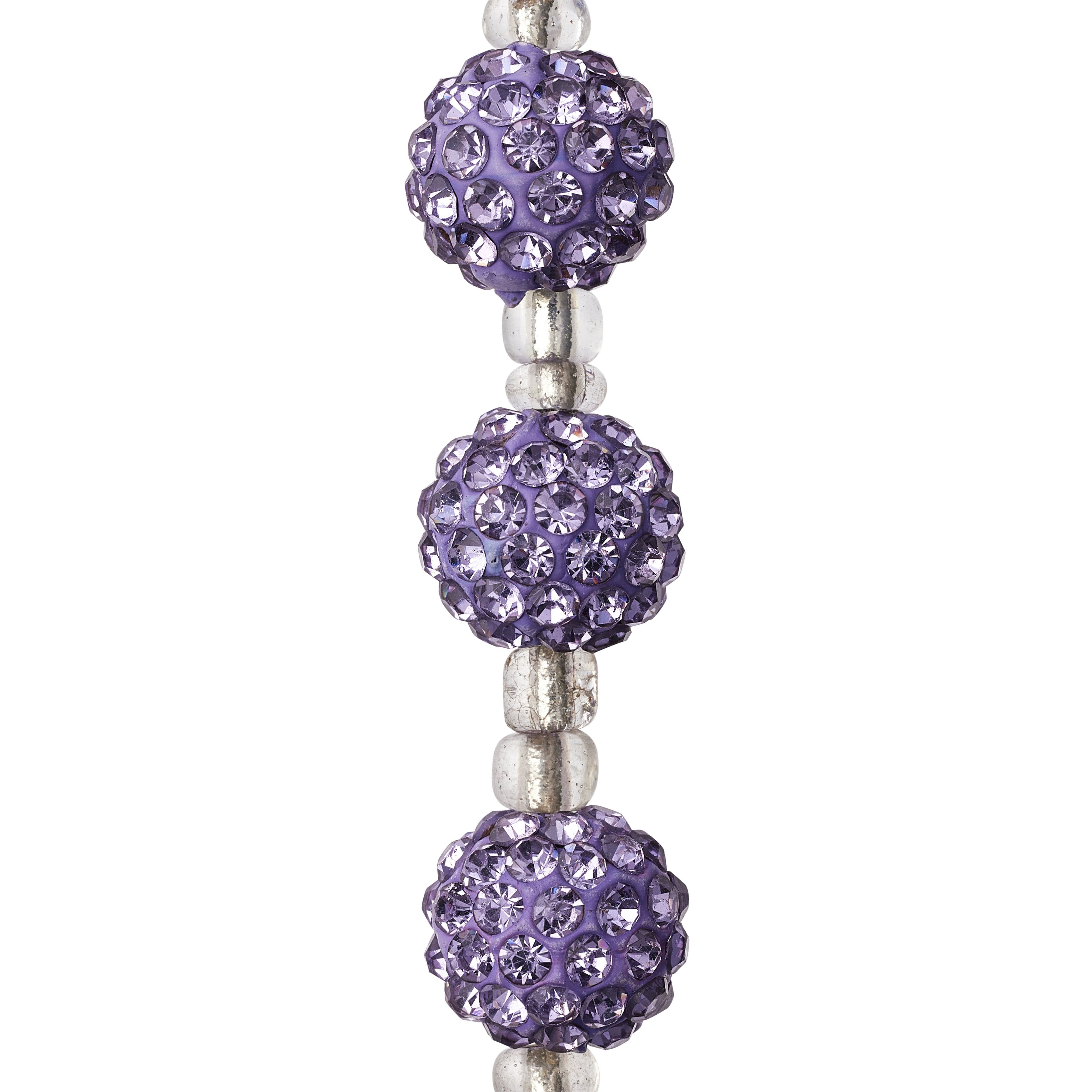 Lavender Rhinestone Studded Round Beads - 10mm by Bead Landing ...