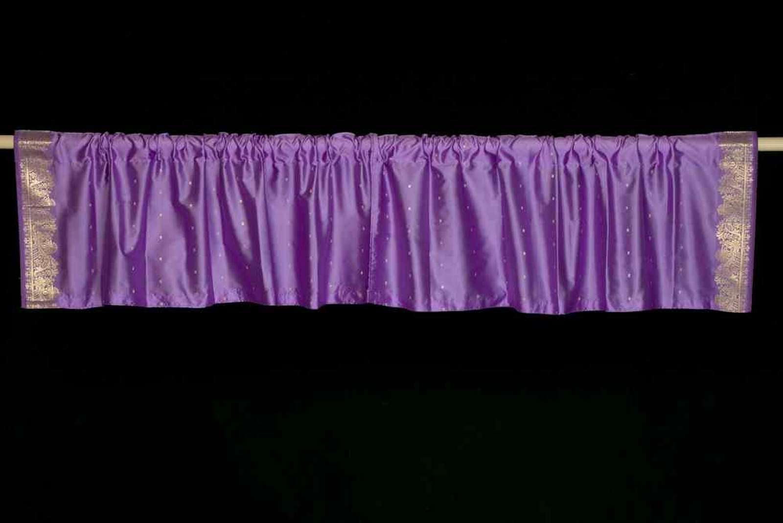 Lavender - Rod Pocket Top It Off handmade Sari Valance 43W X 15L - Pair ...