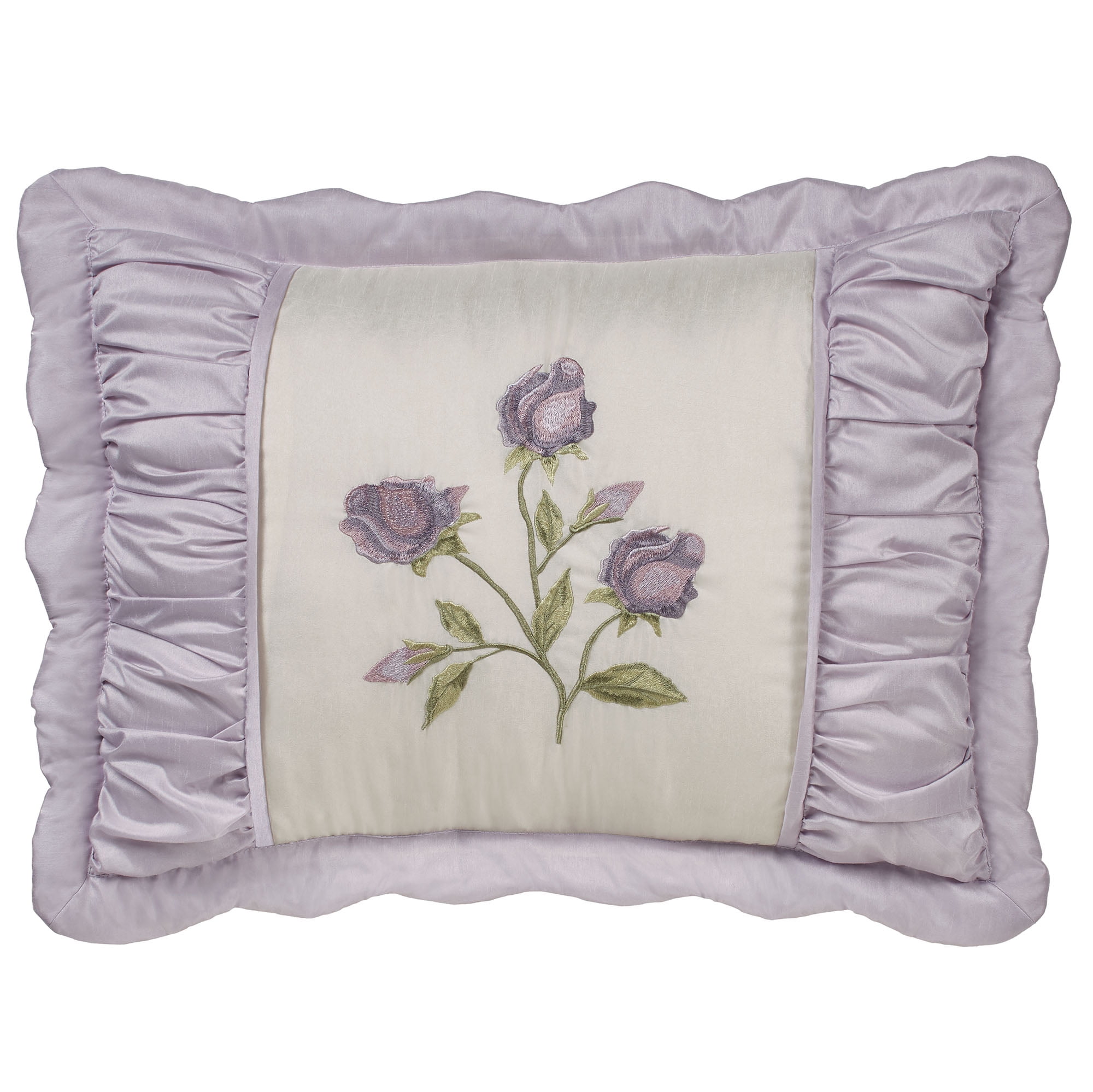Lavender Rose Embroidered Sham Standard Queen Sham 20 x 26 Inches ...