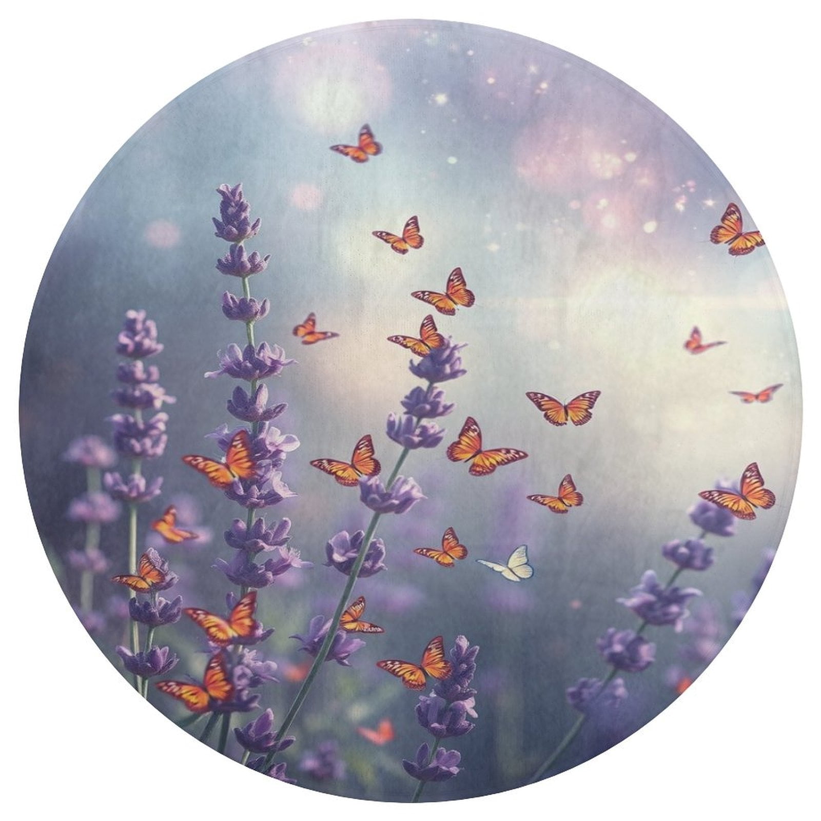 Lavender Round Area Rug Soft Sofa Nursery Carpet Floor Mat Non Slip ...