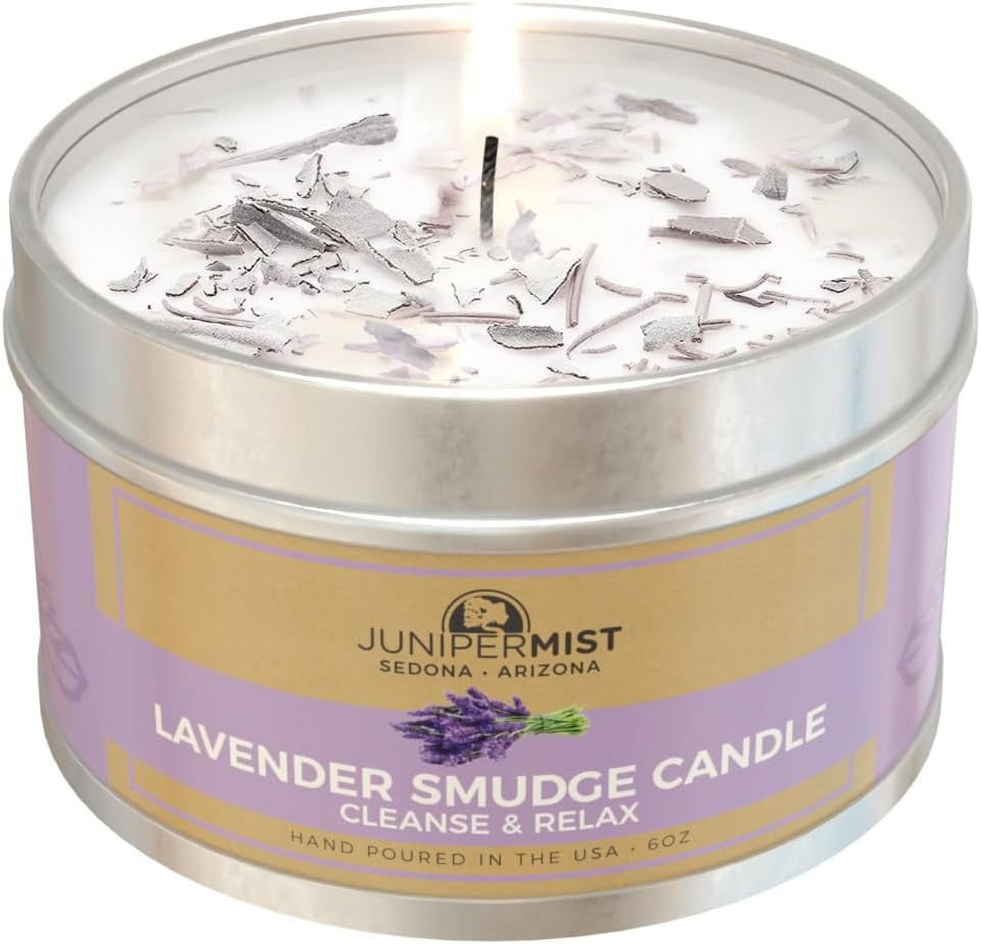 Lavender Sage Smudge Candle (6 Oz) - for Meditation & Cleansing Negative Energy - Made in USA ...