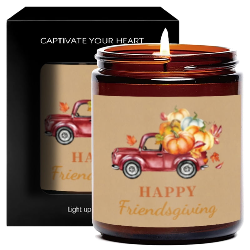 Lavender Scented Candle Fall Themed Orange Pumpkin Rustic Farmhouser ...