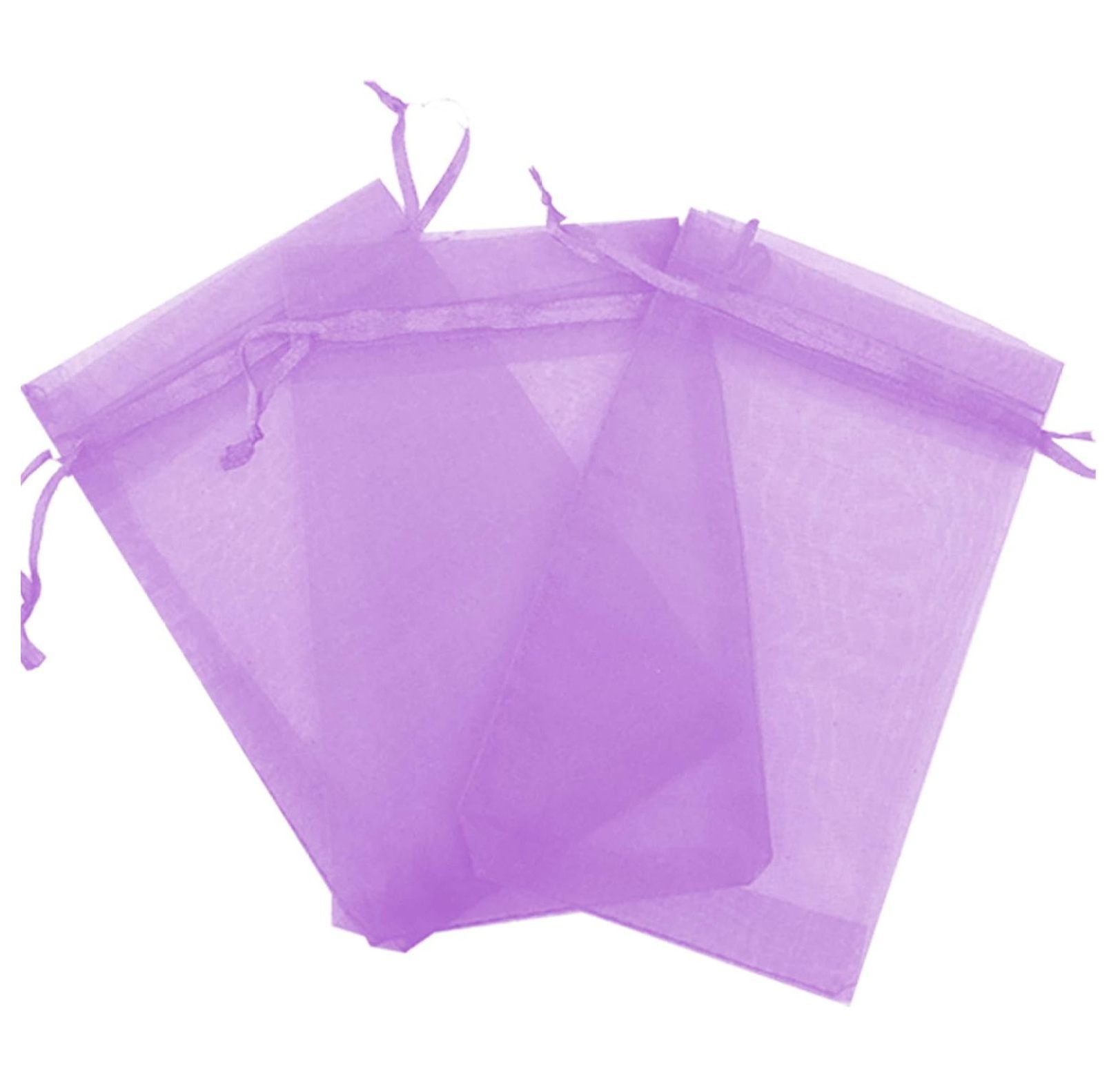 Lavender Sheer Drawstring Organza Bags Jewelry Pouches Wedding Party ...