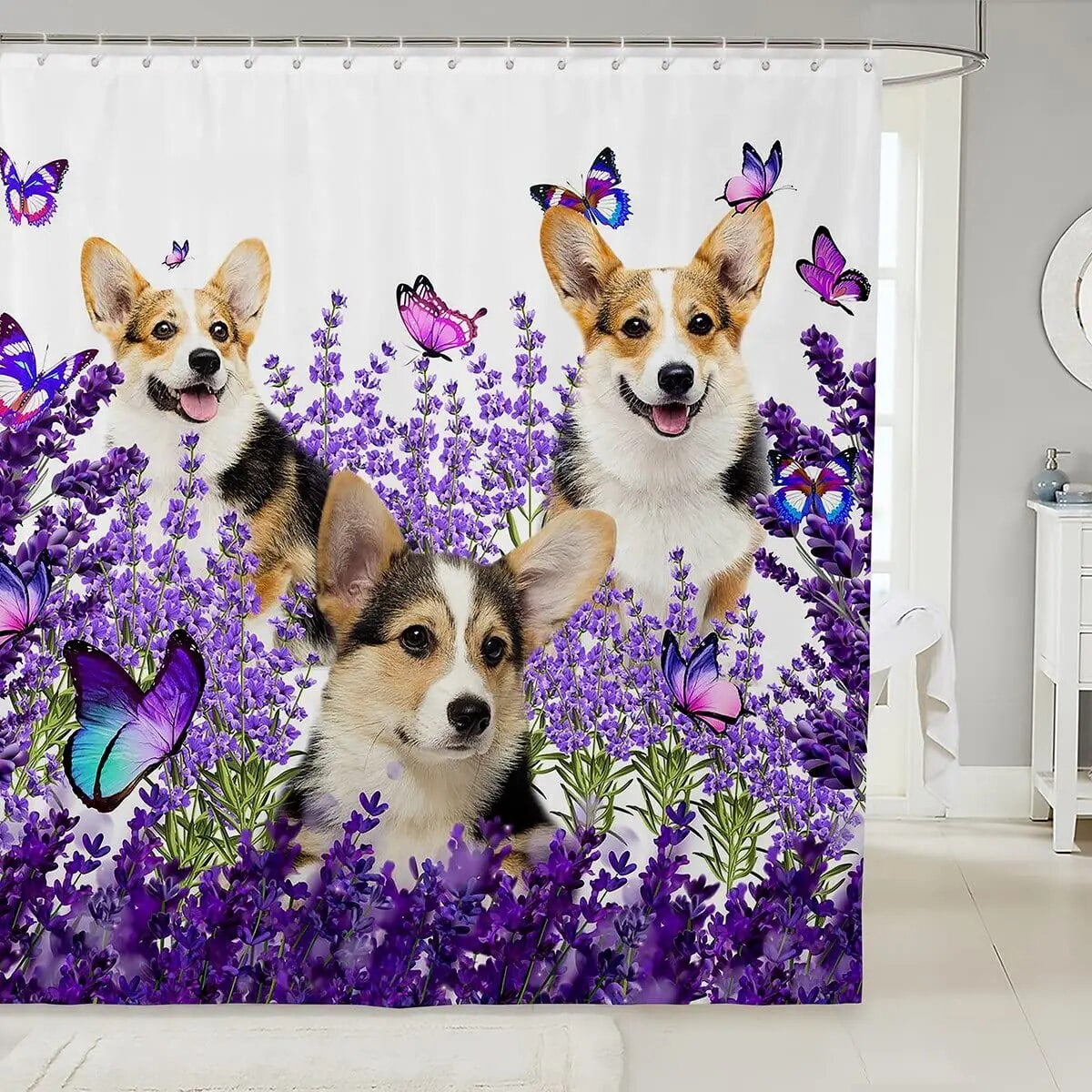 Lavender Shower Curtain Bridal Themed Classic Floral Wedding Design