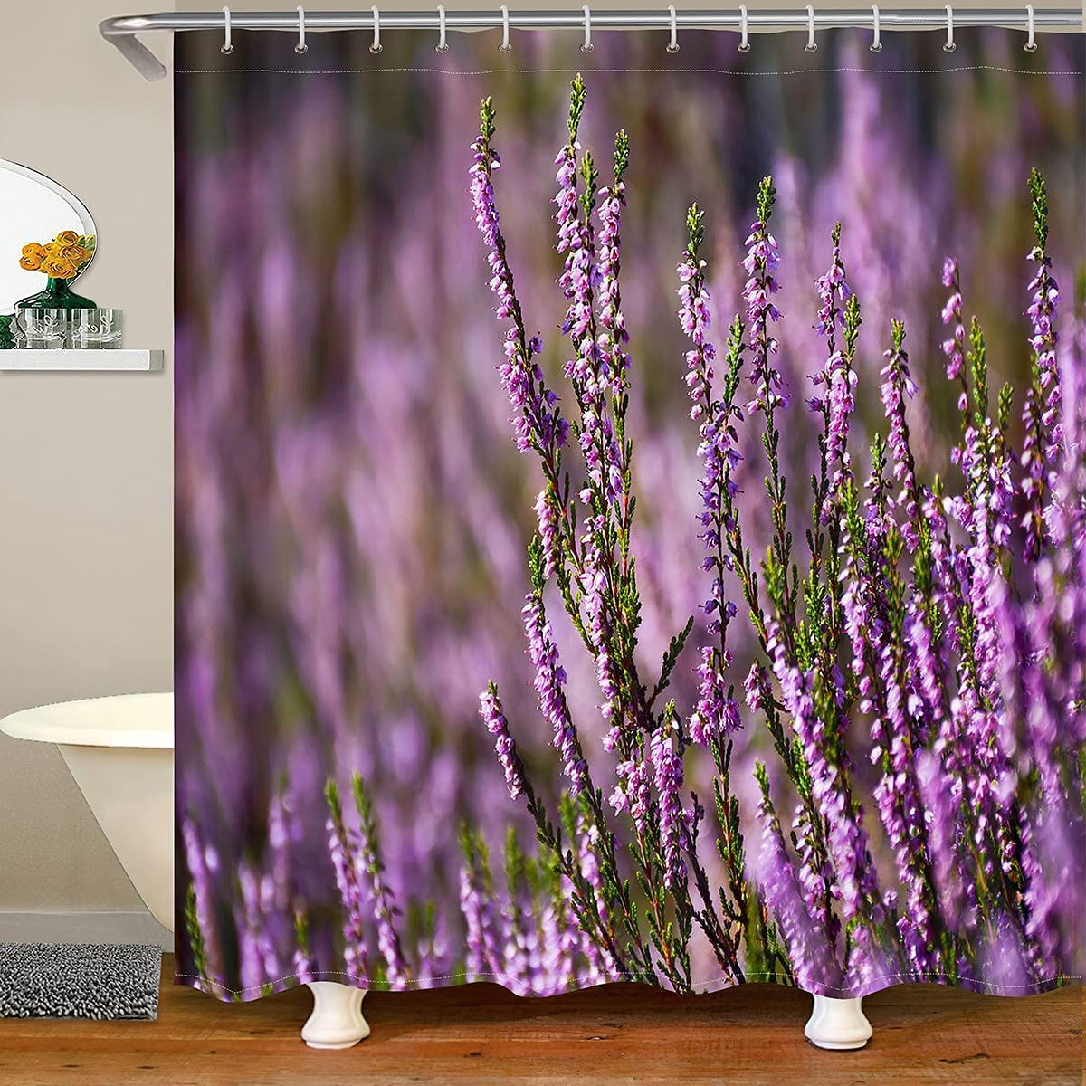 Lavender Shower Curtain Bridal Themed Classic Floral Wedding Design ...
