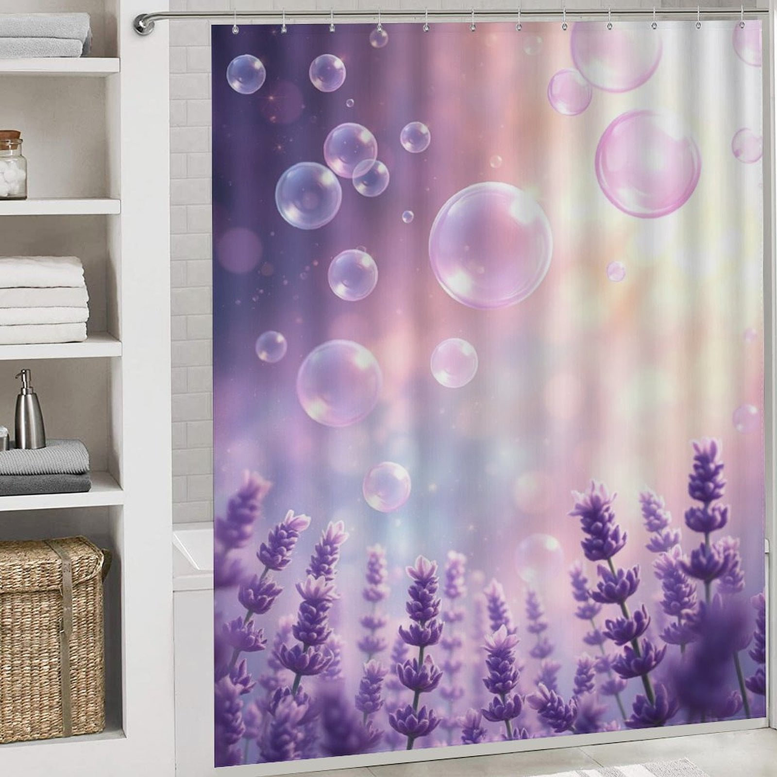 Lavender Shower Curtains Bath Screen Waterproof Products Bathroom Decor ...