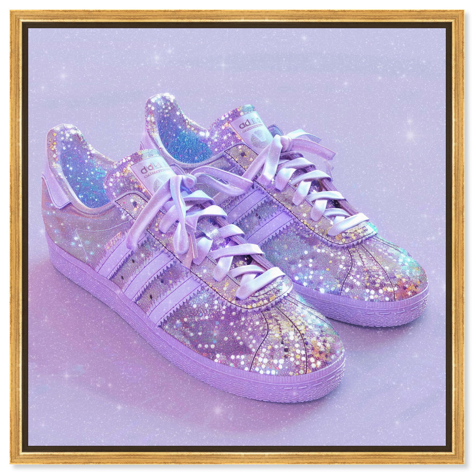 Lavender Sparkling Sneakers Canvas Girl Sneaker Prints by Art Remedy ...