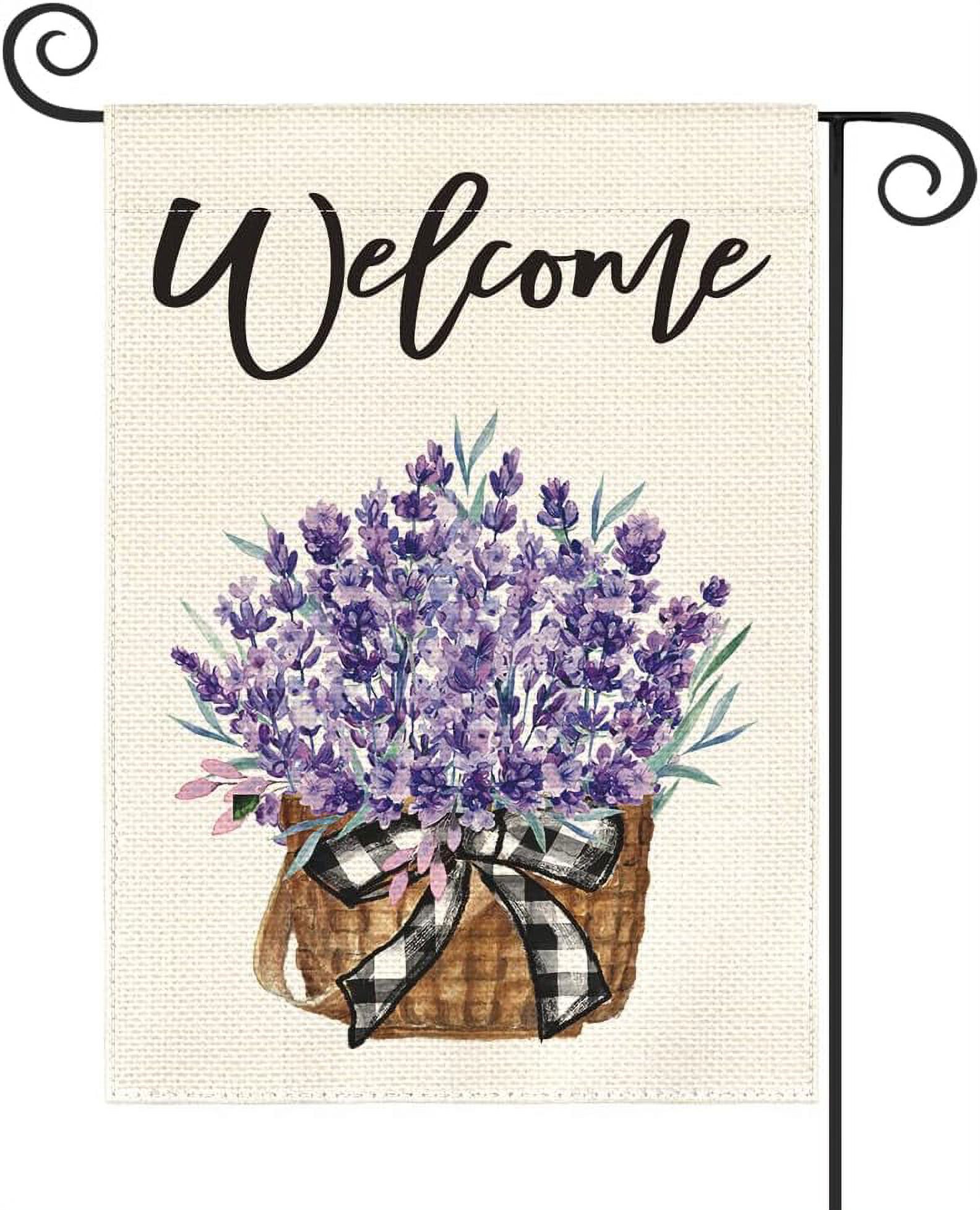 Lavender Spring Garden Flag 12x18 Inch Double Sided Outside. Floral ...