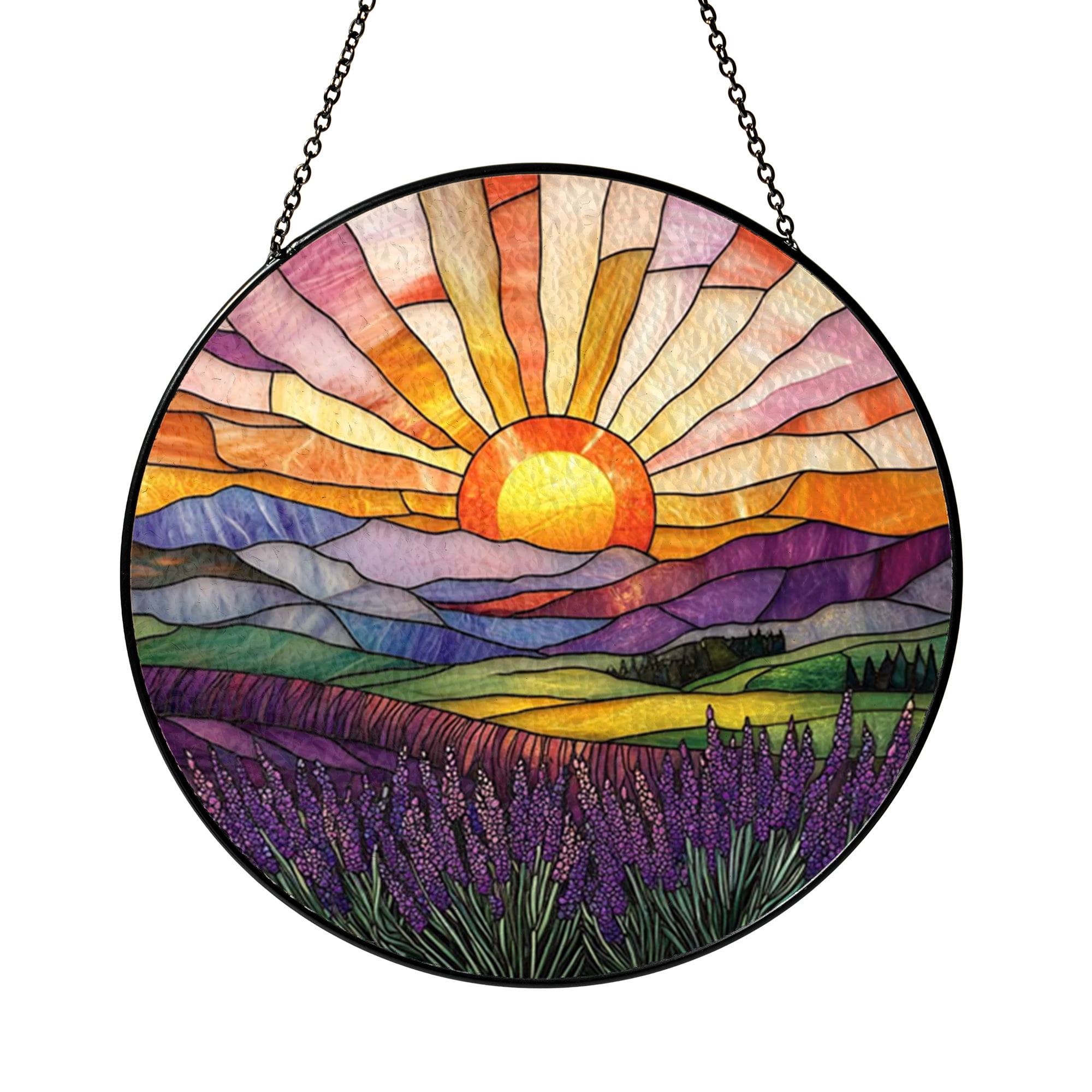 Lavender Sunset Stained Glass Suncatcher – Artistic Window Art1701 ...