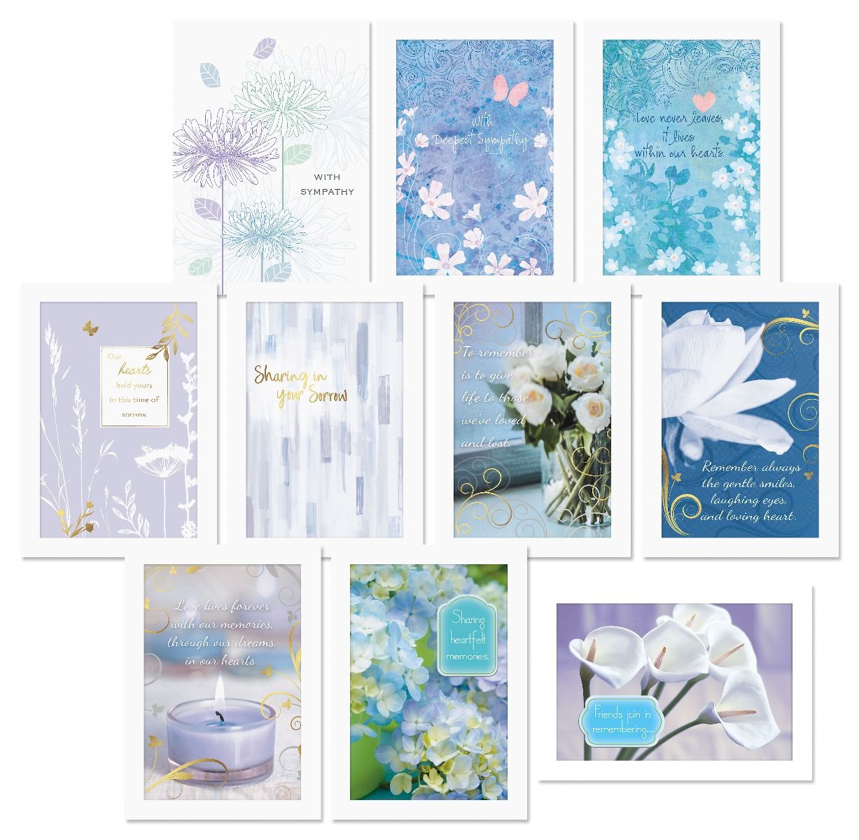 Kraft Sympathy Greeting Cards - Set of 8 (4 designs), Large 5" x 7 ...