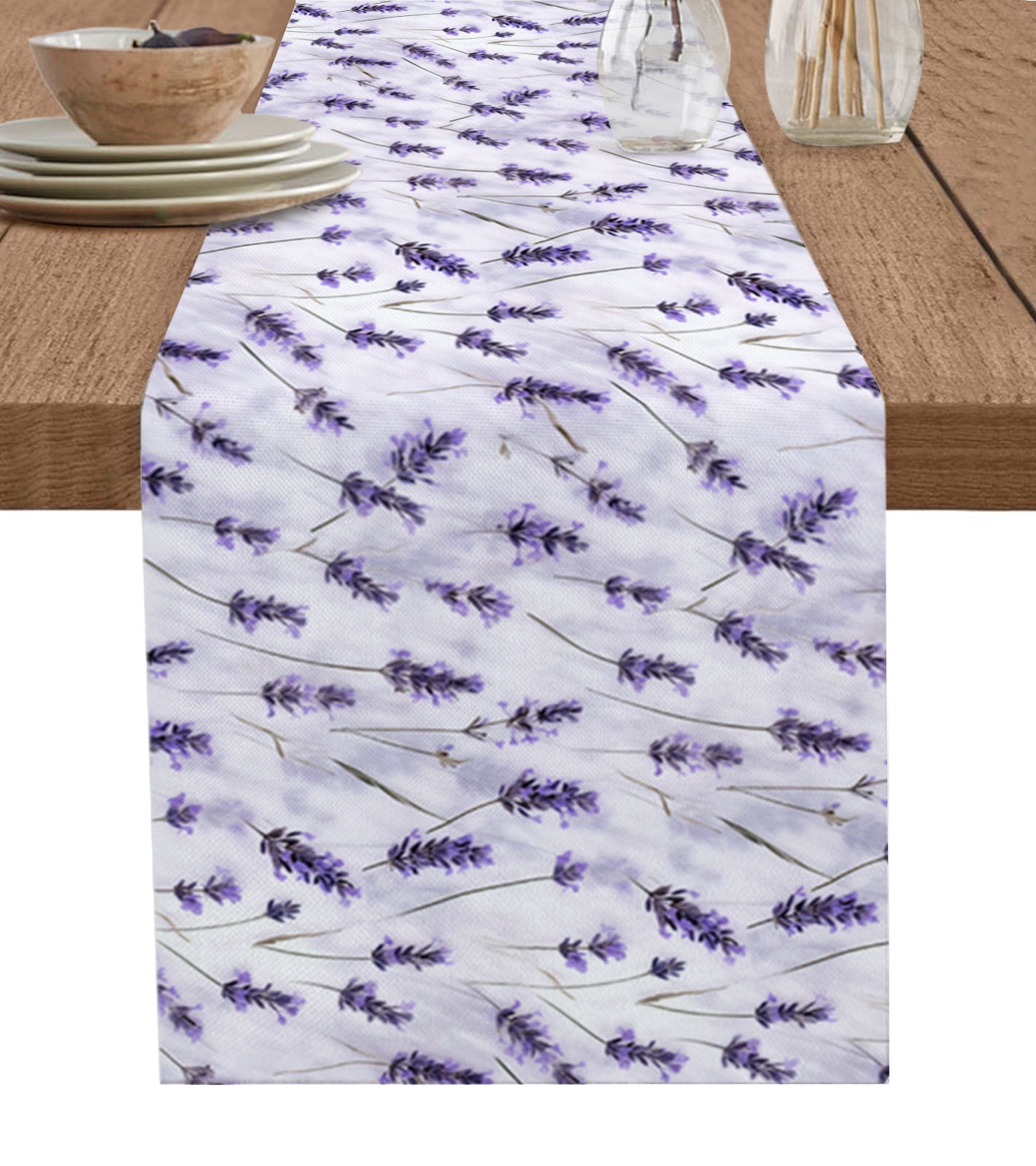 Lavender Table Runner - 120 Inch Long, Kitchen Dining Table Runner ...