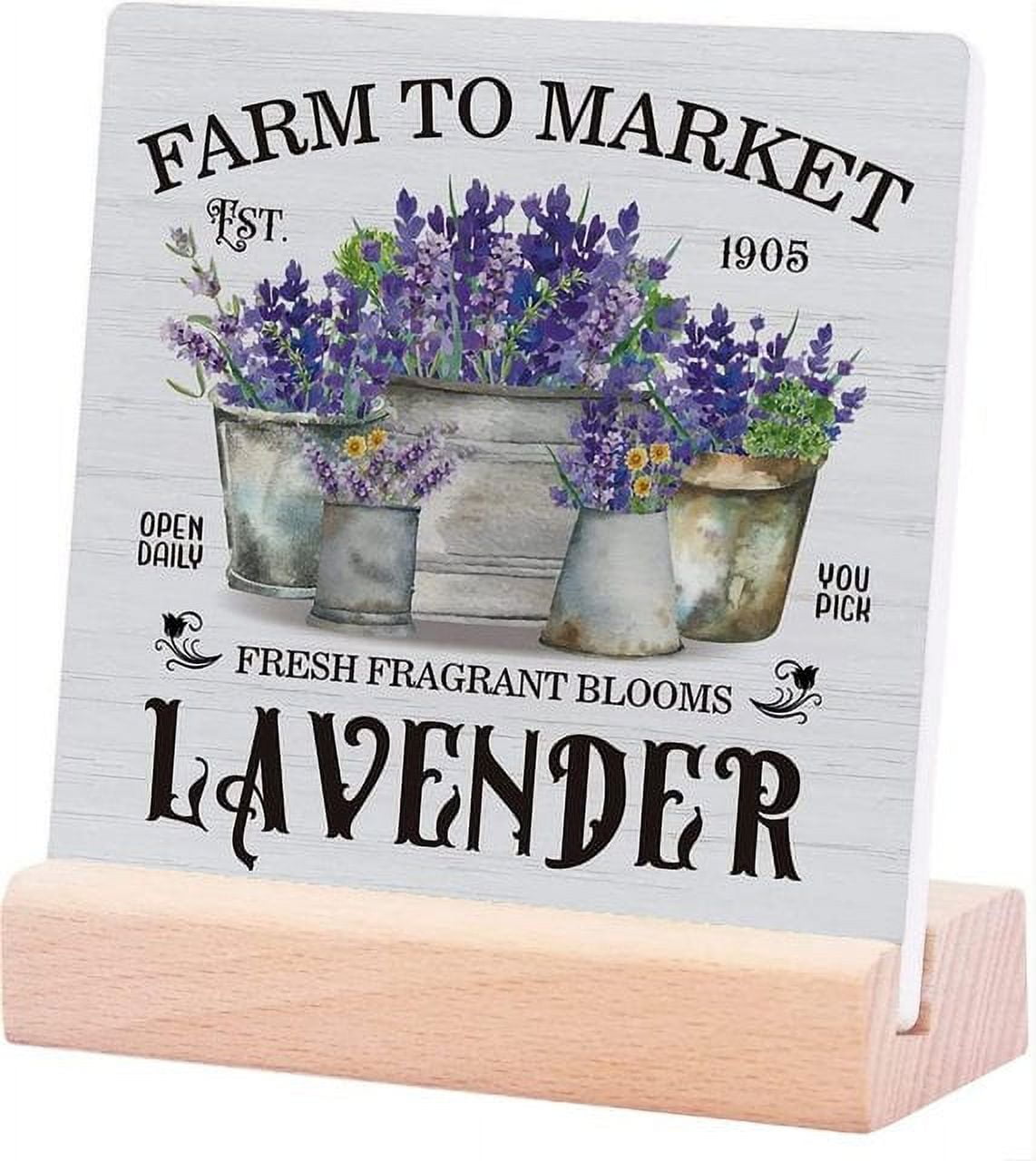 Lavender Table Sign Plaque Desk Decor Lavender Themed Tabletop Sign ...