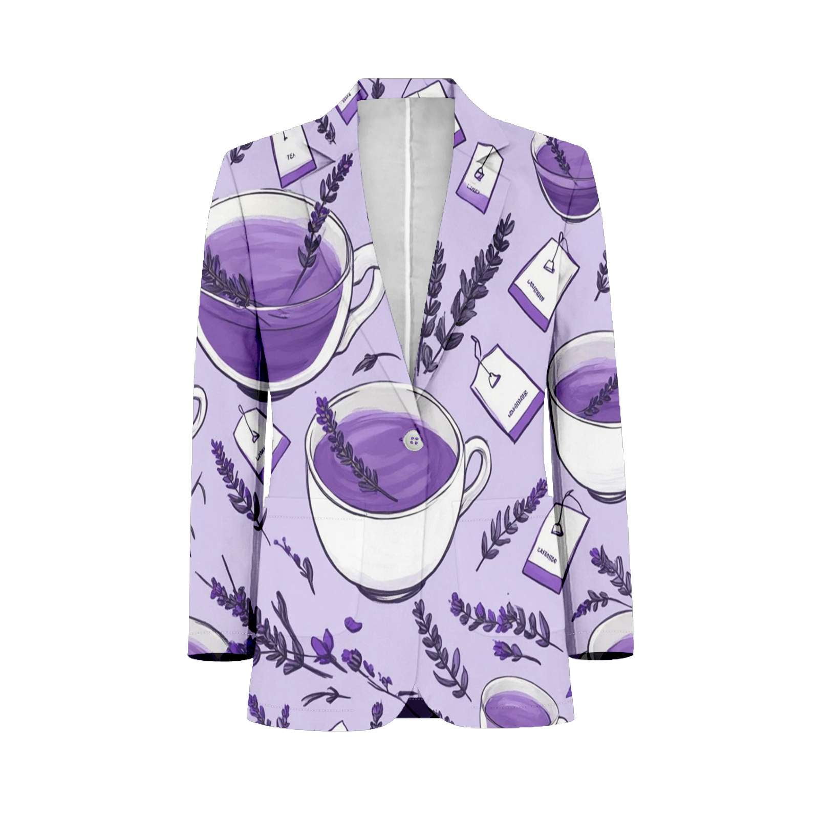 Lavender Tea Pattern Men's Suit Blazer Casual Party Wear Slim Fit Suit ...