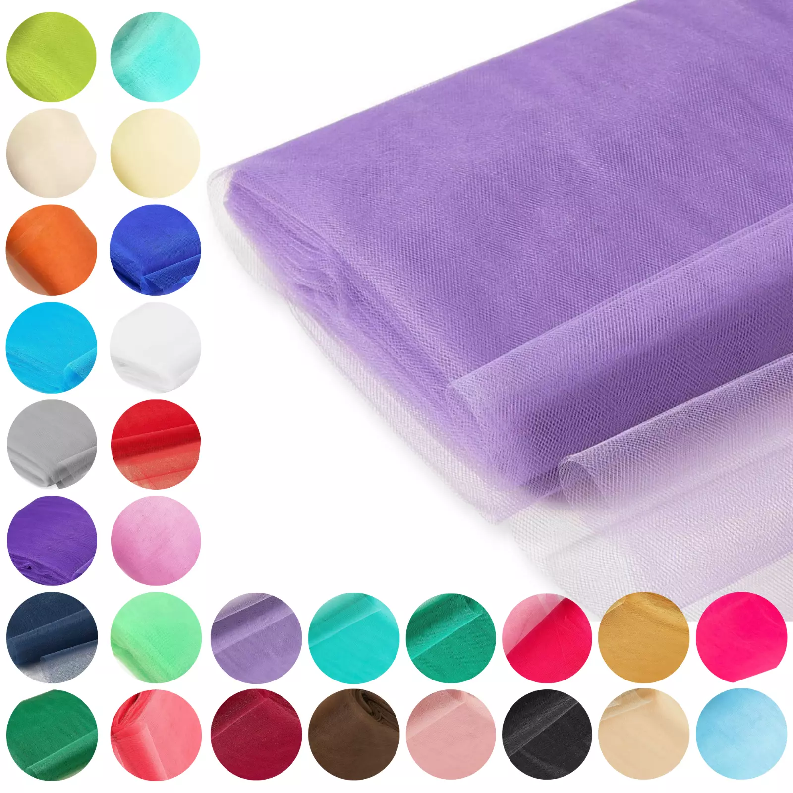 (Lavender) Tulle Fabric Roll - 54 Inch by 40 Yards (120FT), Lightweight ...