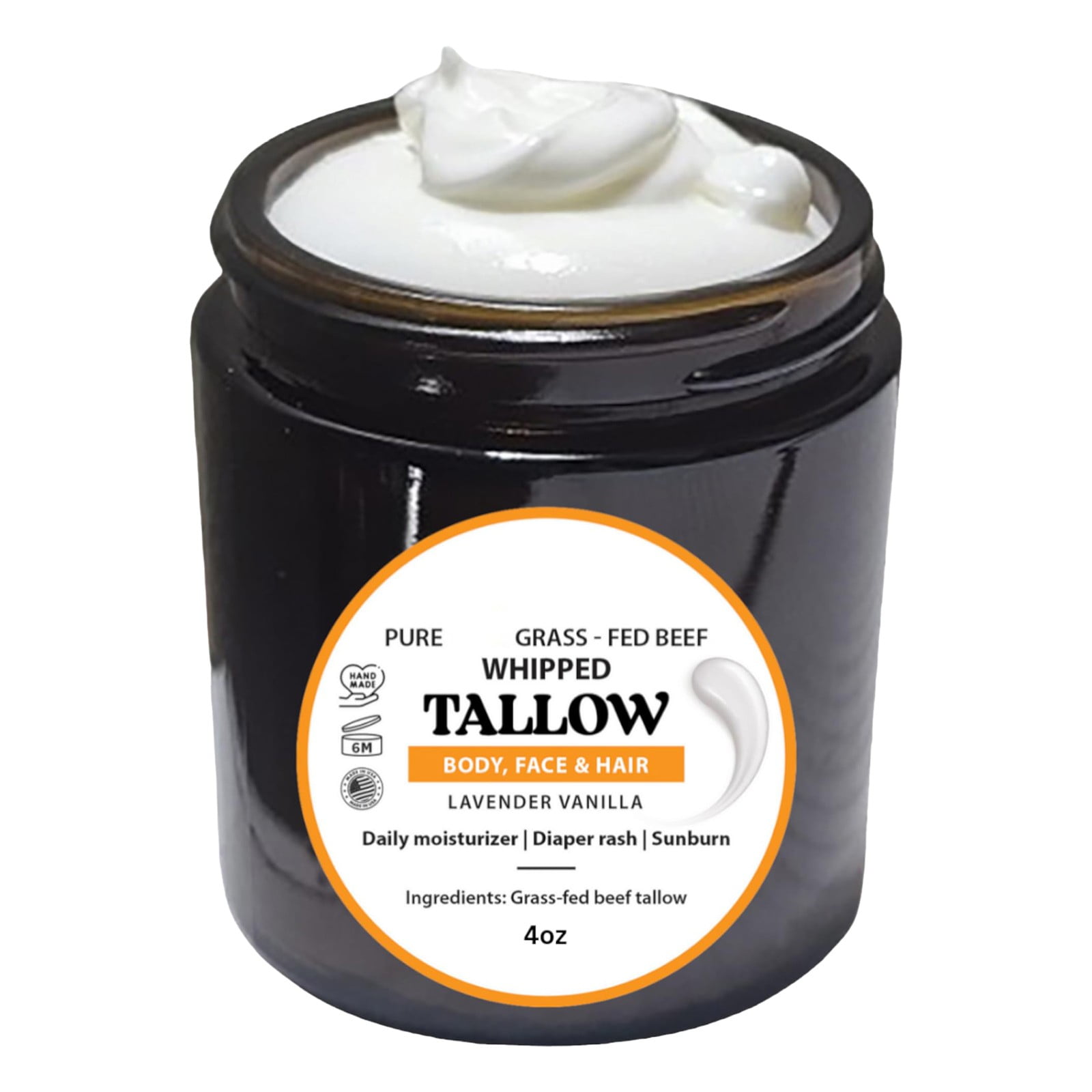 Lavender Whipped Grass Fed Beef Tallow Balm Ultra Moisturizing Body