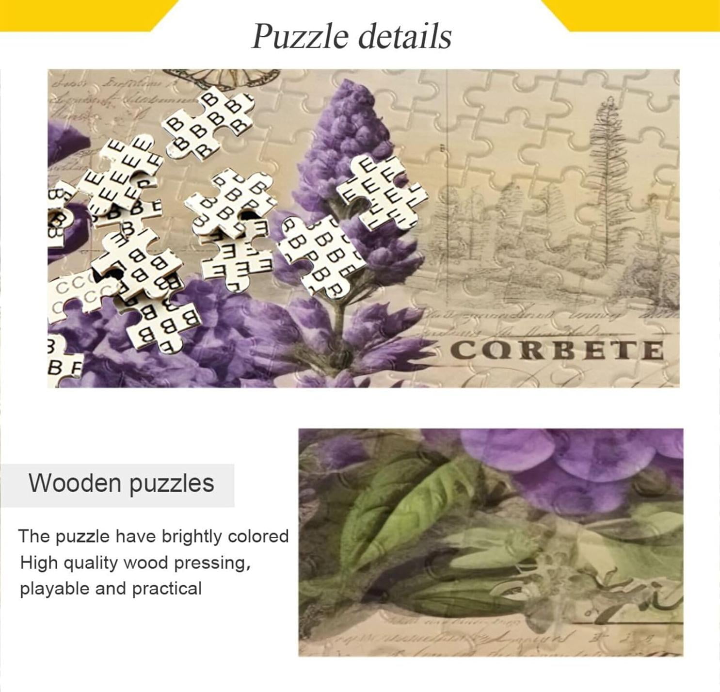 Lavender Wooden Jigsaw Puzzles, Intellectual Entertainment Educational ...