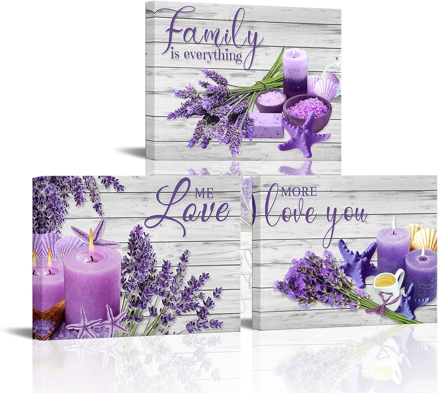 Lavender Zen Canvas Wall Art - Purple Flower with Spa Candles Stone ...