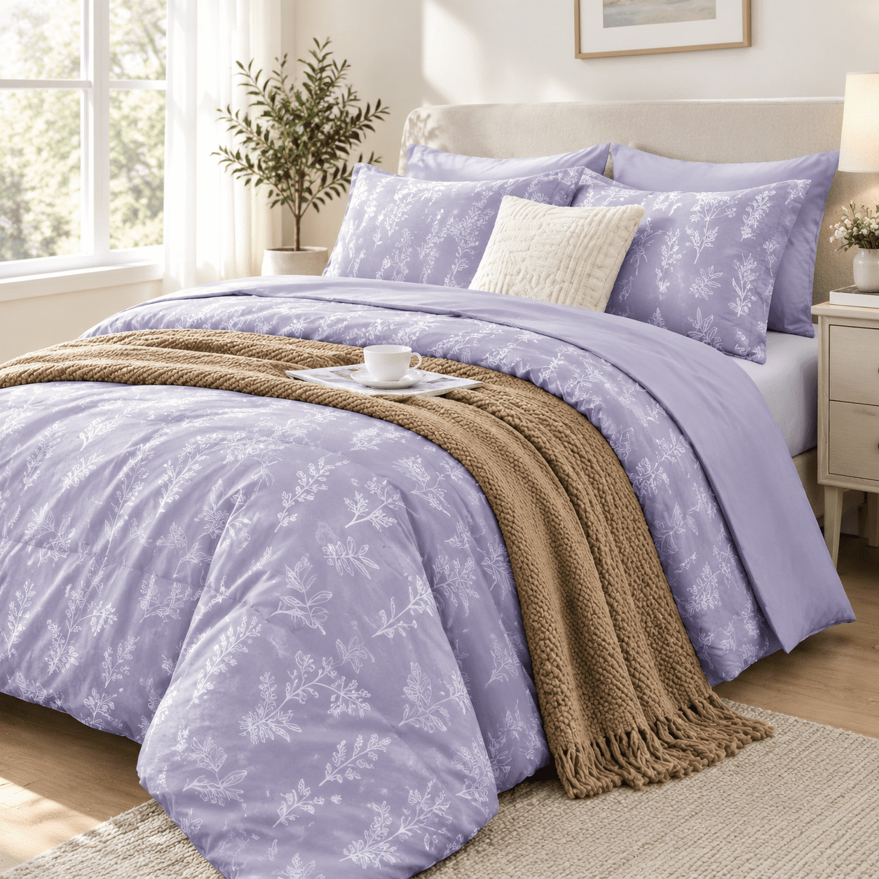 Lavenderforter Set Elegant Flprint Bed In A Bag 5 Pieces Ultra Soft ...