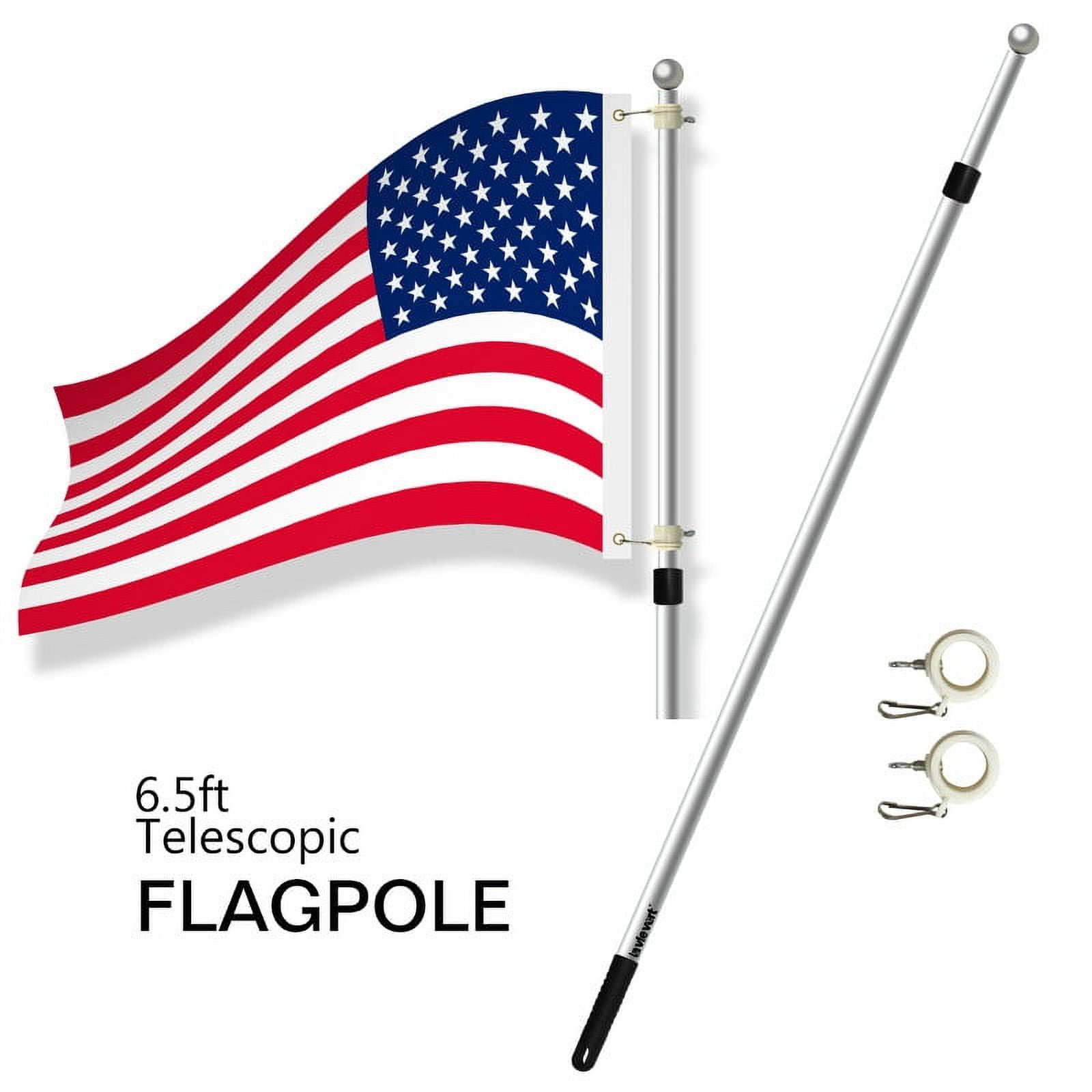 Lavievert Aluminum Flagpole, Telescopic Anti-winding Design ...