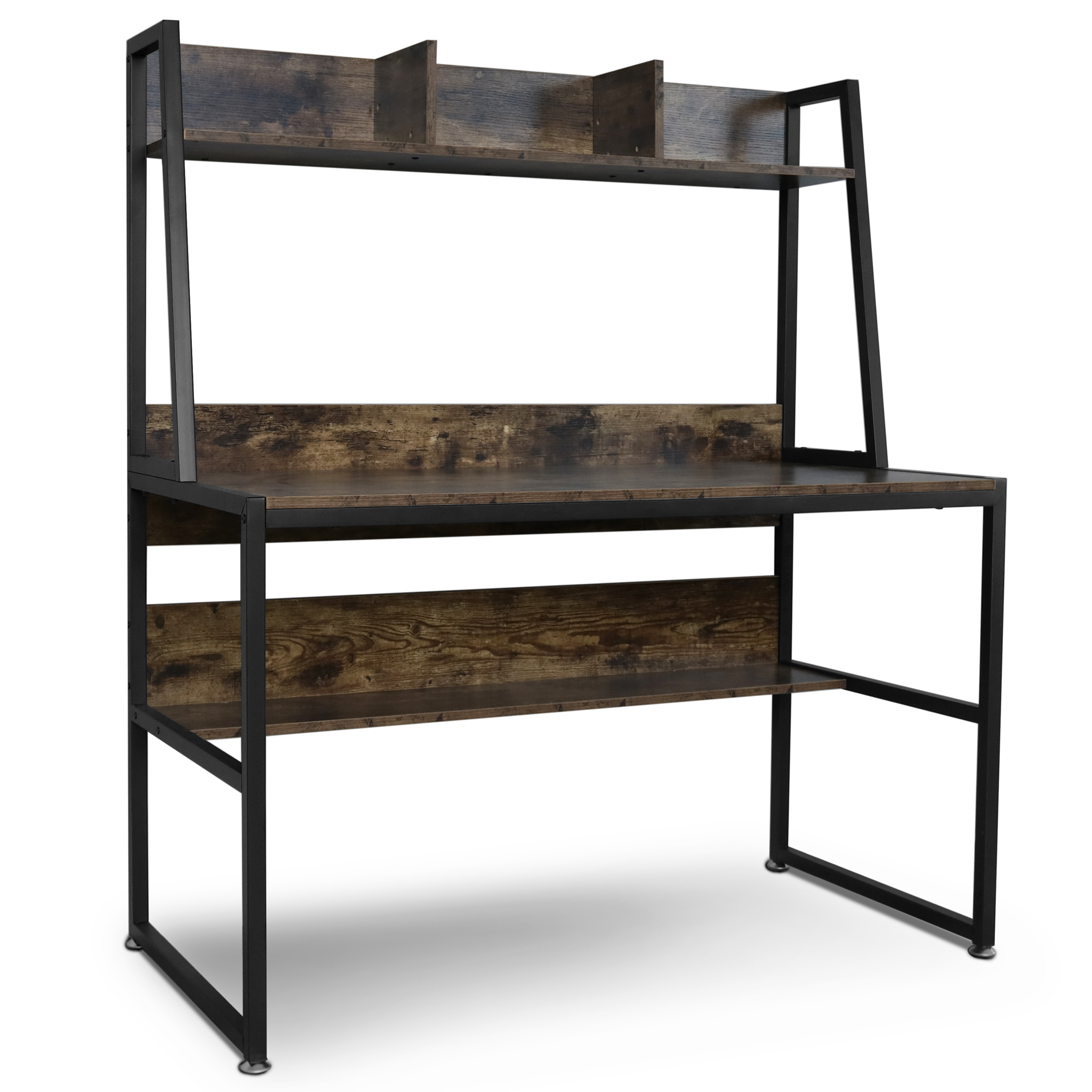 Lavievert Computer Desk with Hutch and Bookshelf 47 Inches Office Desk ...