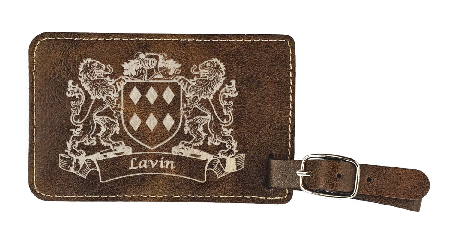 Lavin Irish Coat of Arms Luggage Tag(set of 2) - Rustic Leather ...