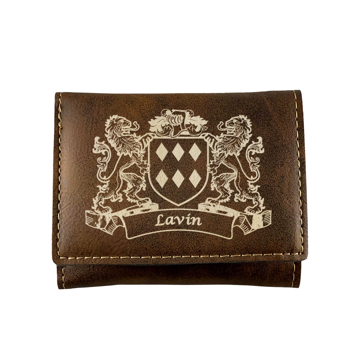 Lavin Irish Coat of Arms Rustic Leather Wallet - Walmart.com