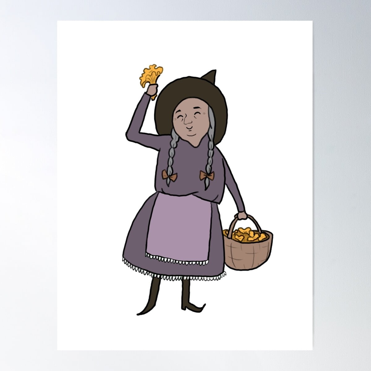 Lavinia The Witch, Mushroom Forager Poster Wall Art, Modern Wall Decor ...