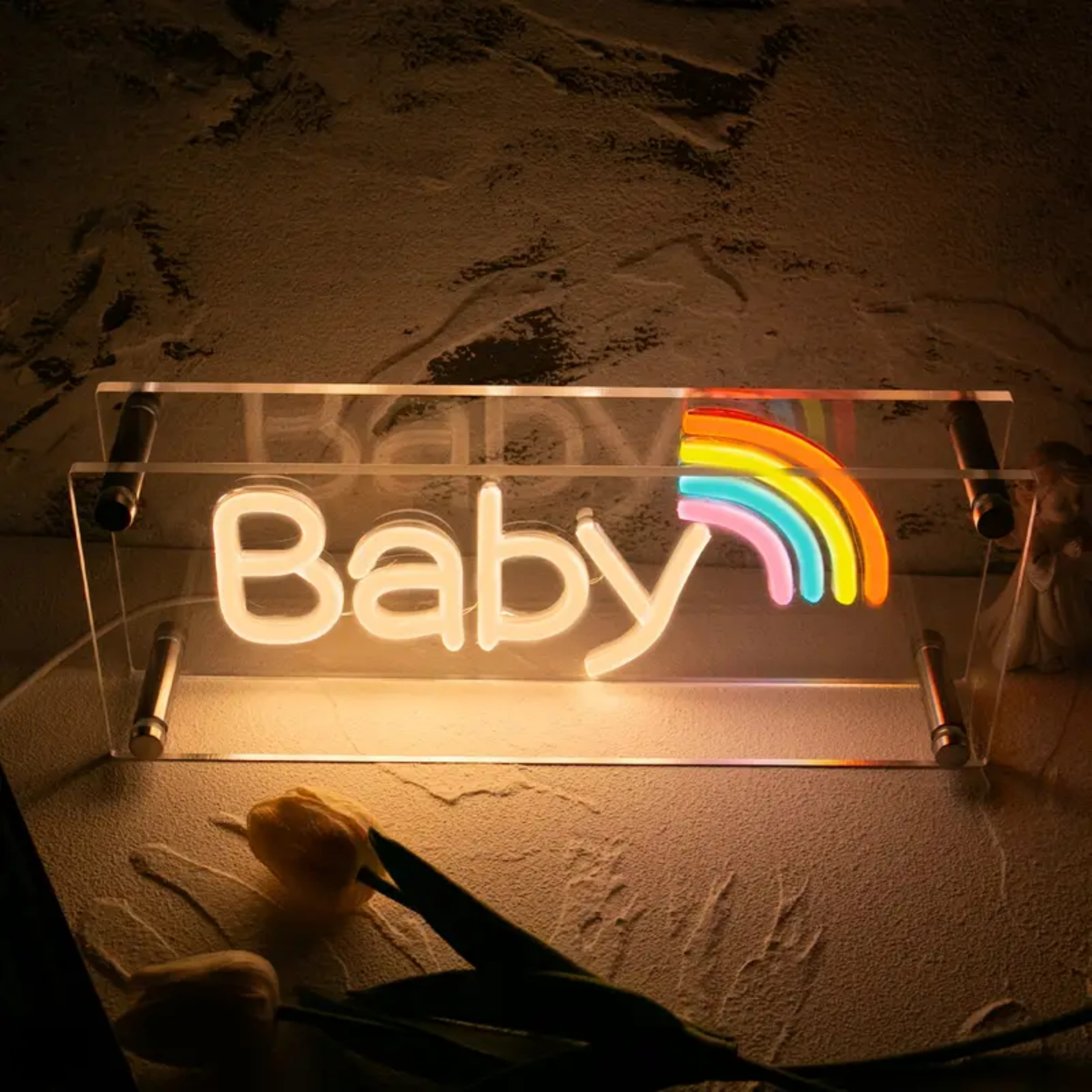 Lavish Cover Baby Desktop Neon Signs, 11.8"*4.7" Dimmable & USB-Powered ...