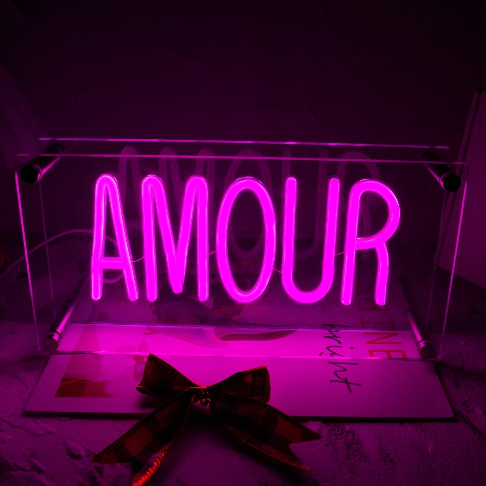Y YUNHSOM Desktop AMOUR Neon Sign,USB Power Supply LED Sign Neon for ...