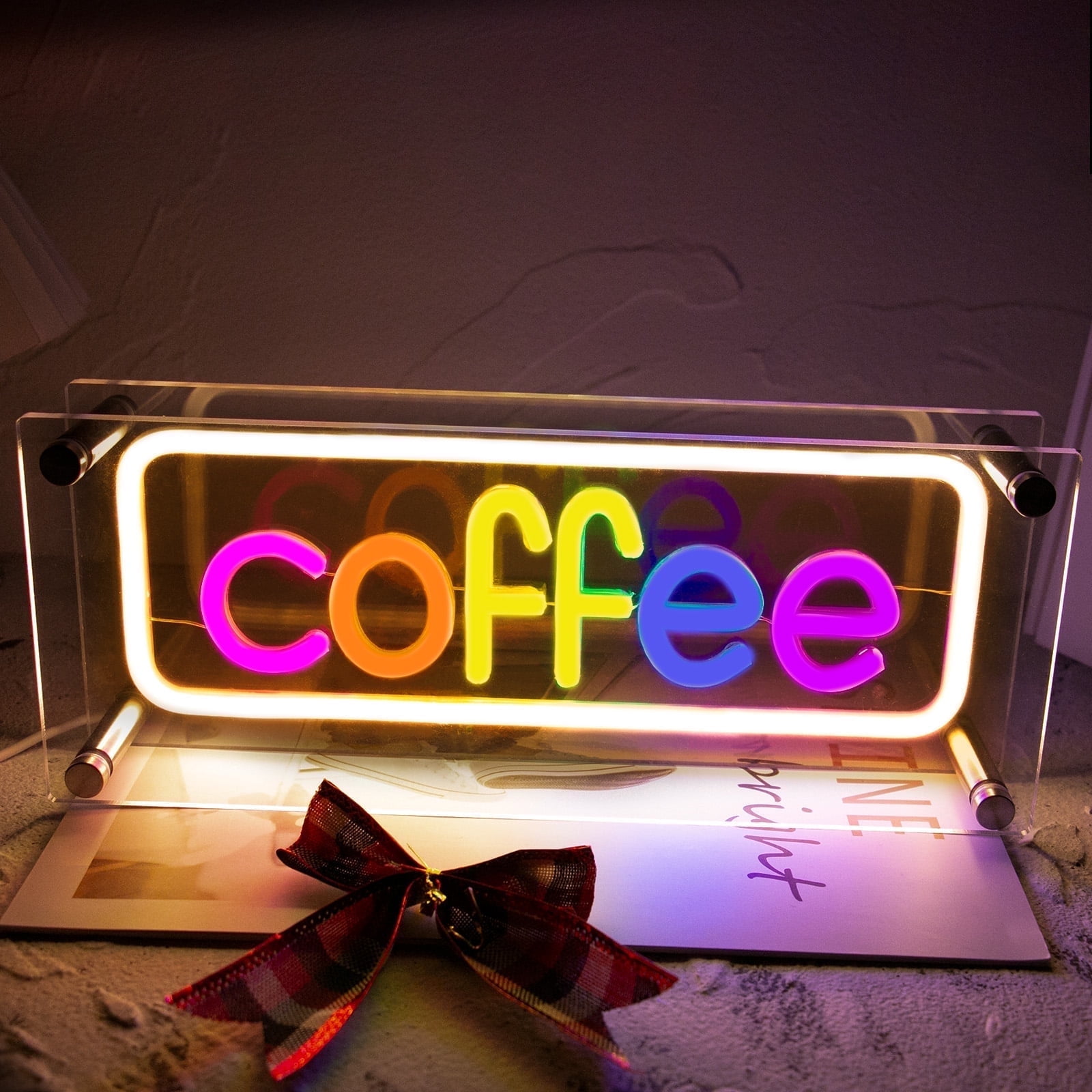 Lavish Cover Desktop coffee neon sign,Room Decor Neon Light Sign, USB ...