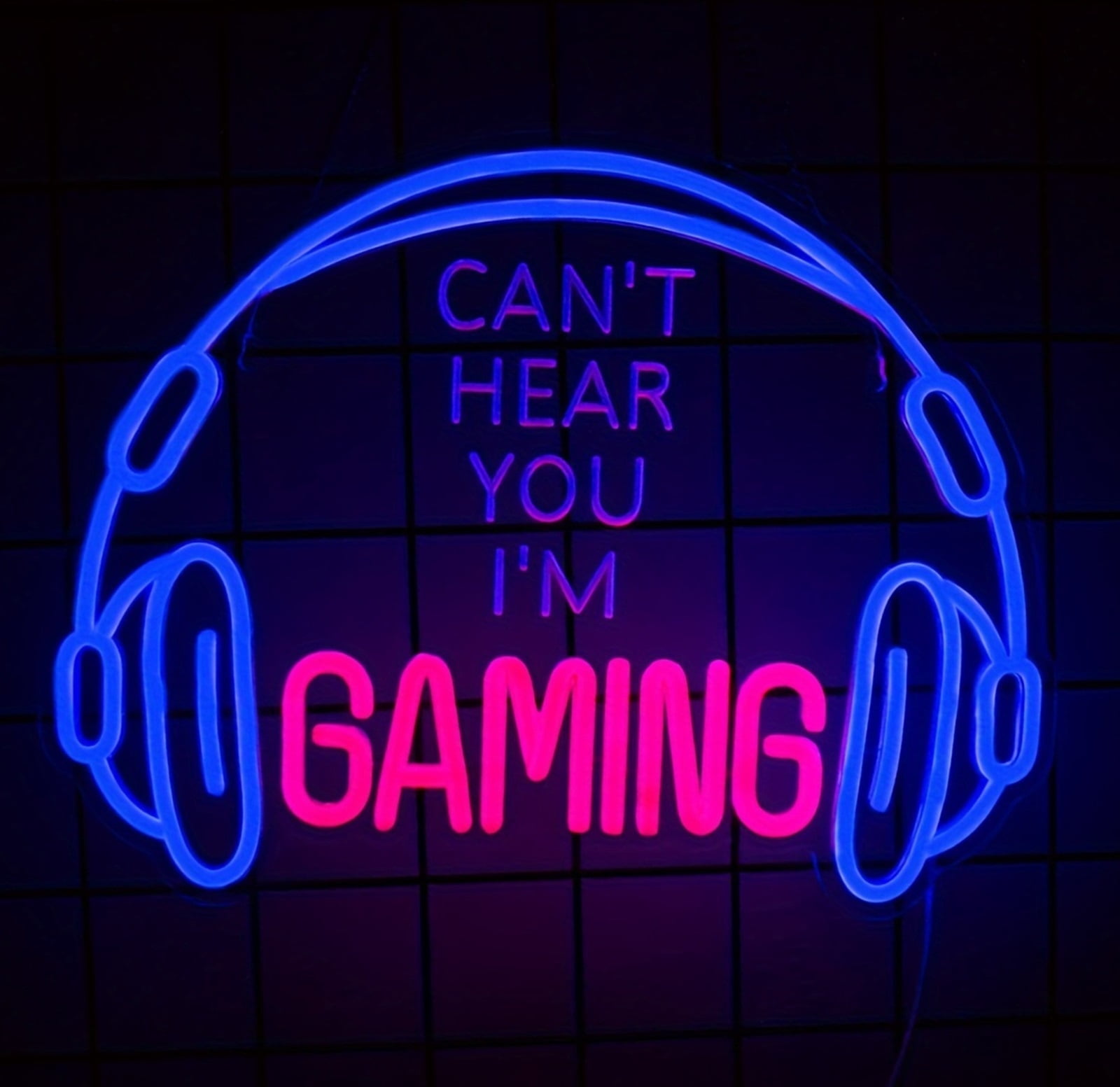 Y YUNHSOM Gaming Neon Sign, Dimmable Colored LED Headset Gamer Neon ...