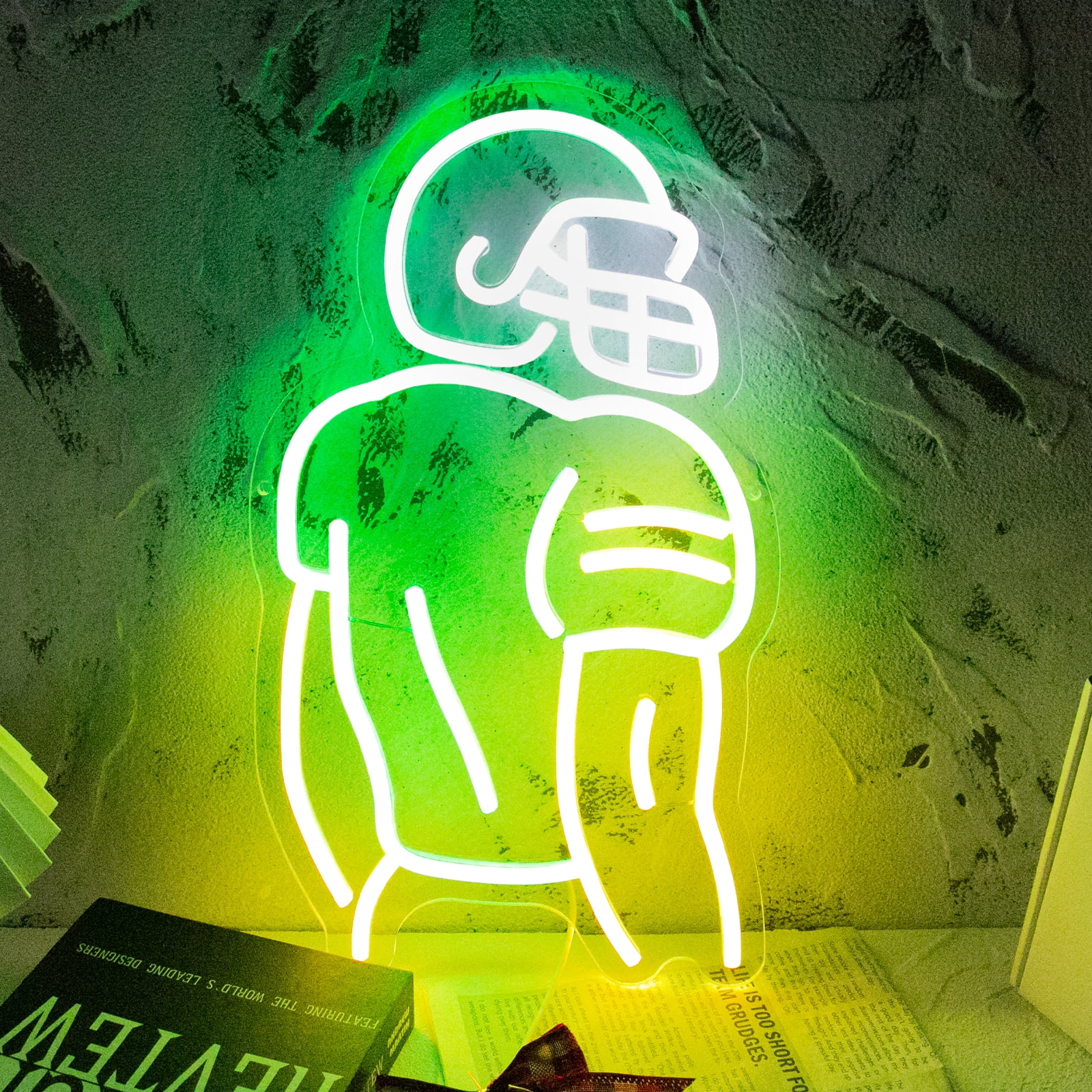 Lavish Cover Radineon Football Player Neon Sign Helmet Neon Signs for ...