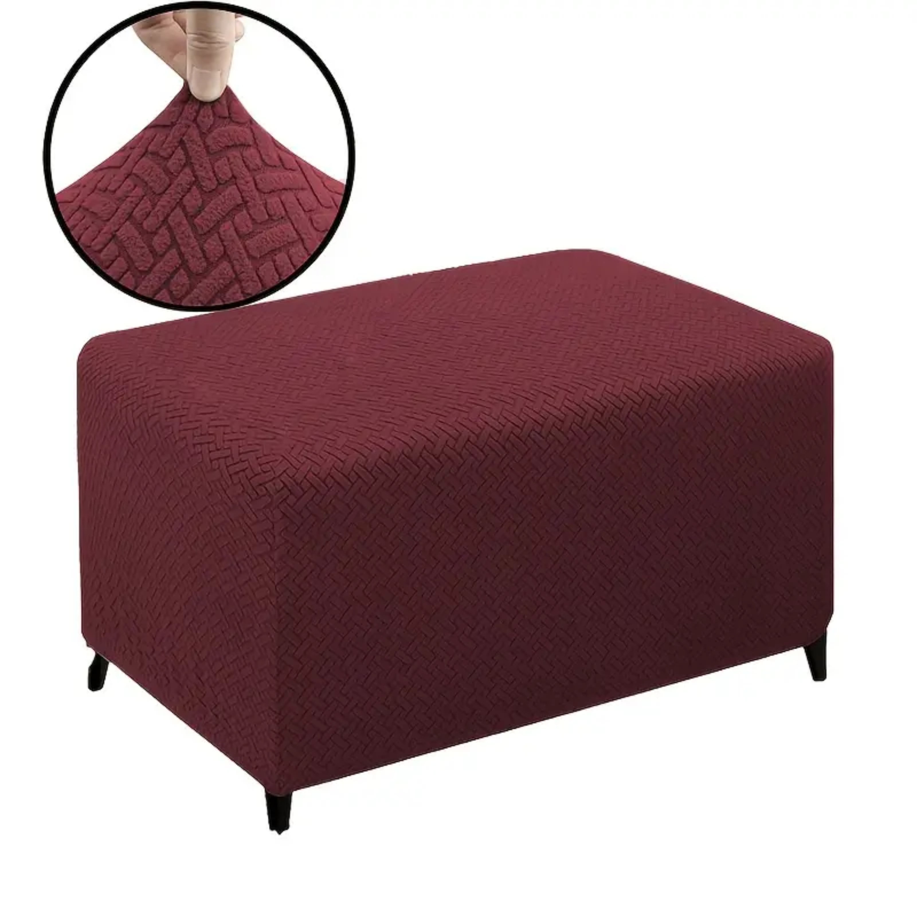 Lavish Cover Stretch Ottoman Cover, Non-Slip Slipcovers for Footrest ...