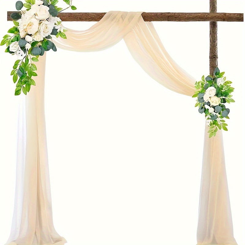Lavish Cover Wedding Arch Draping Fabric, Organza Arch Drapes Chiffon ...