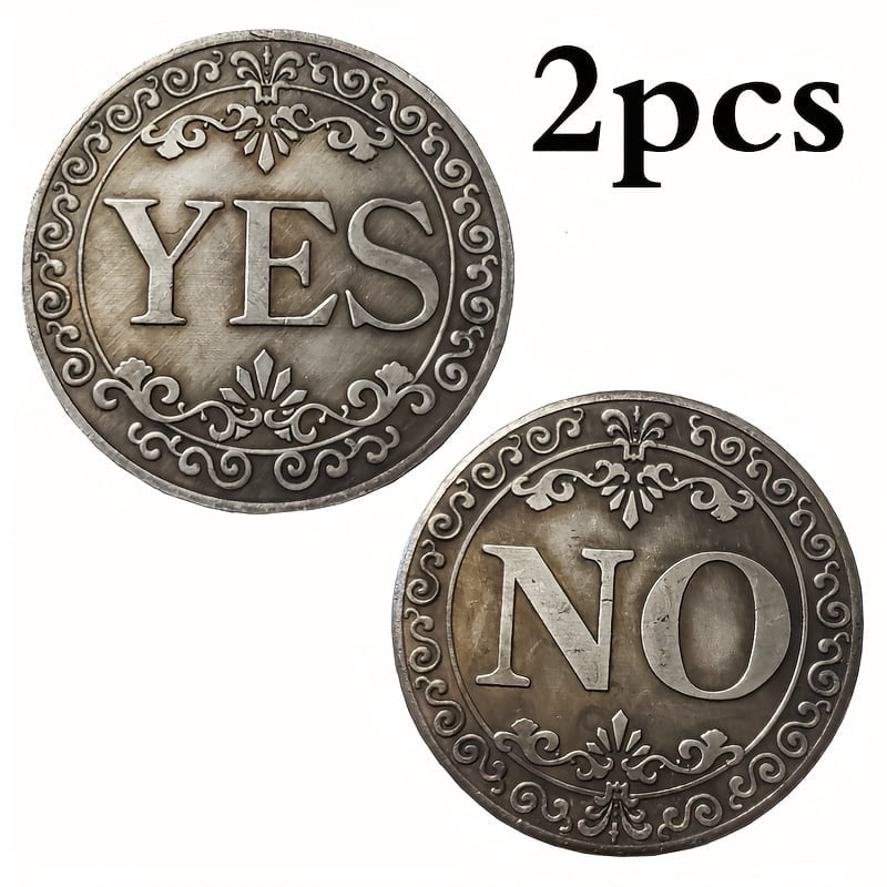 Lavish Cover YES/NO Decision Coins, 2PCS Retro Copper Alloy Flip Coins ...