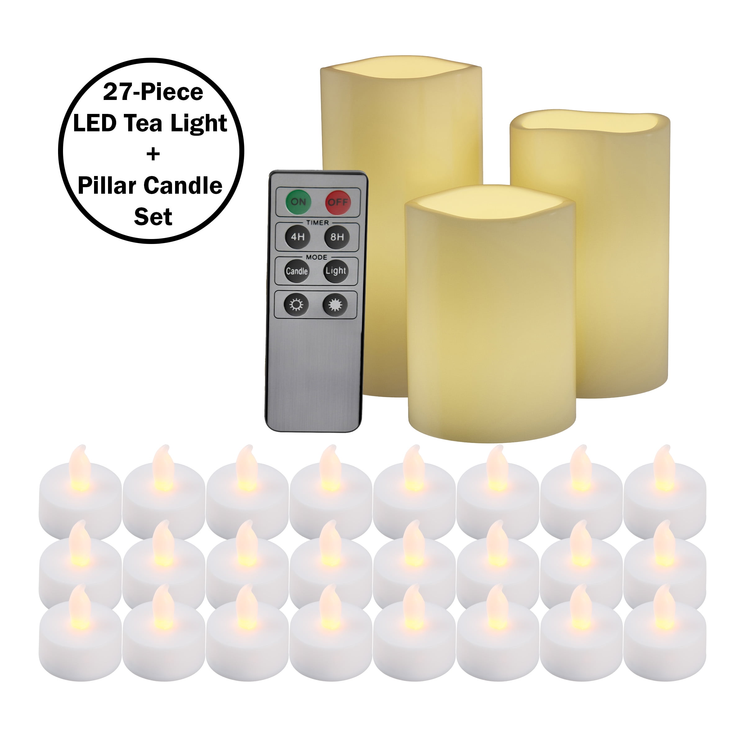 Lavish Home 27-Pack Battery-Operated LED Flameless Candles, White ...