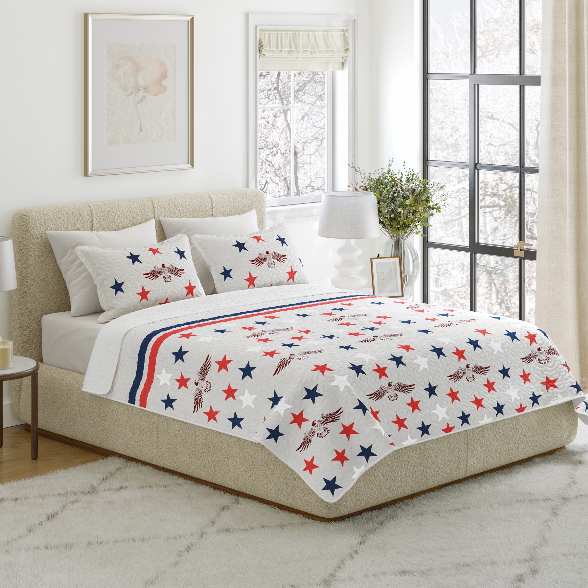 Lavish Home 3PC Queen Quilt Set - Queen Bedspread and 2 Pillow Shams ...