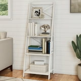 Lavish Home 4-Tier Freestanding Ladder Bookshelf with X-Back Frame ...