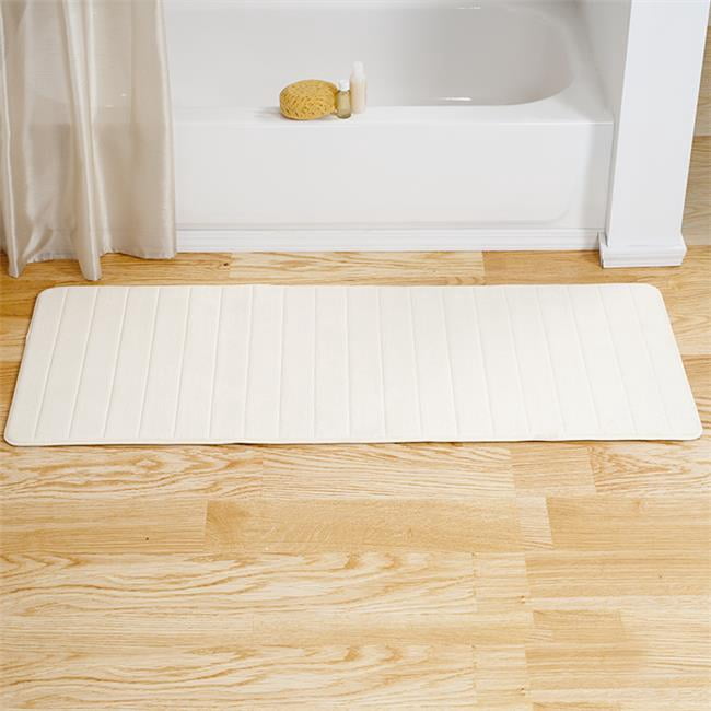 Lavish Home 60 x 24.25 x 0.62 in. Memory Foam Striped Extra Long Bath ...