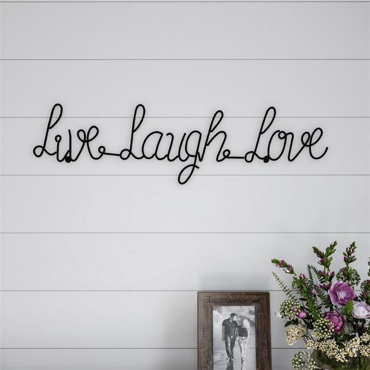 Lavish Home 80-WALLSGN-3D2 Live Laugh Love Cursive Metal Cutout Sign ...