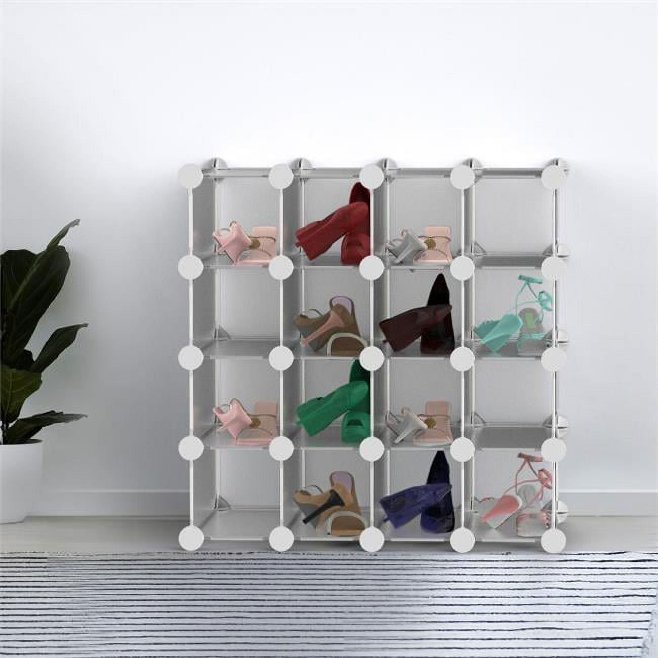 Lavish Home 83-89 16 Piece Interlocking Storage Cubby - Walmart.com