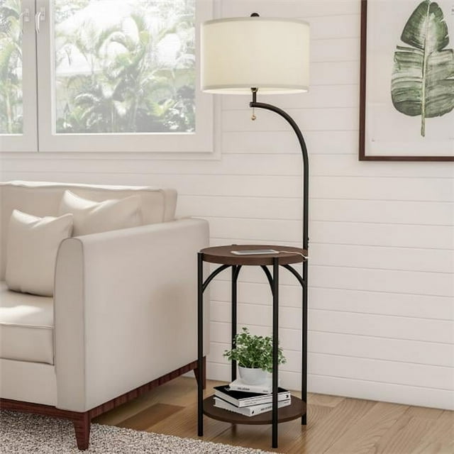 Lavish Home A1000B2 Modern Rustic Floor Lamp Woodgrain Veneer and MDF ...