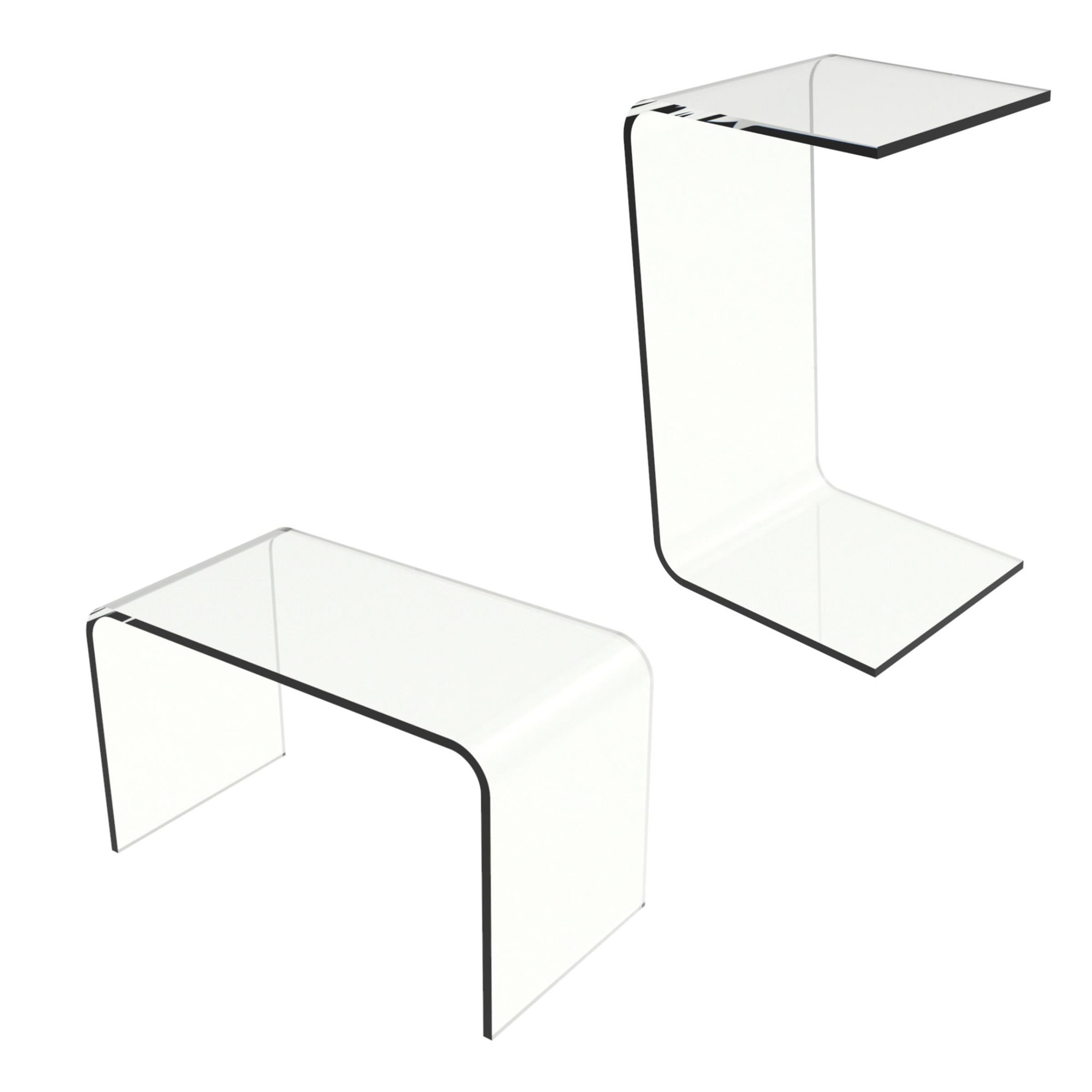 Lavish Home Clear Acrylic Side Table for Lap Desk Coffee or End Table