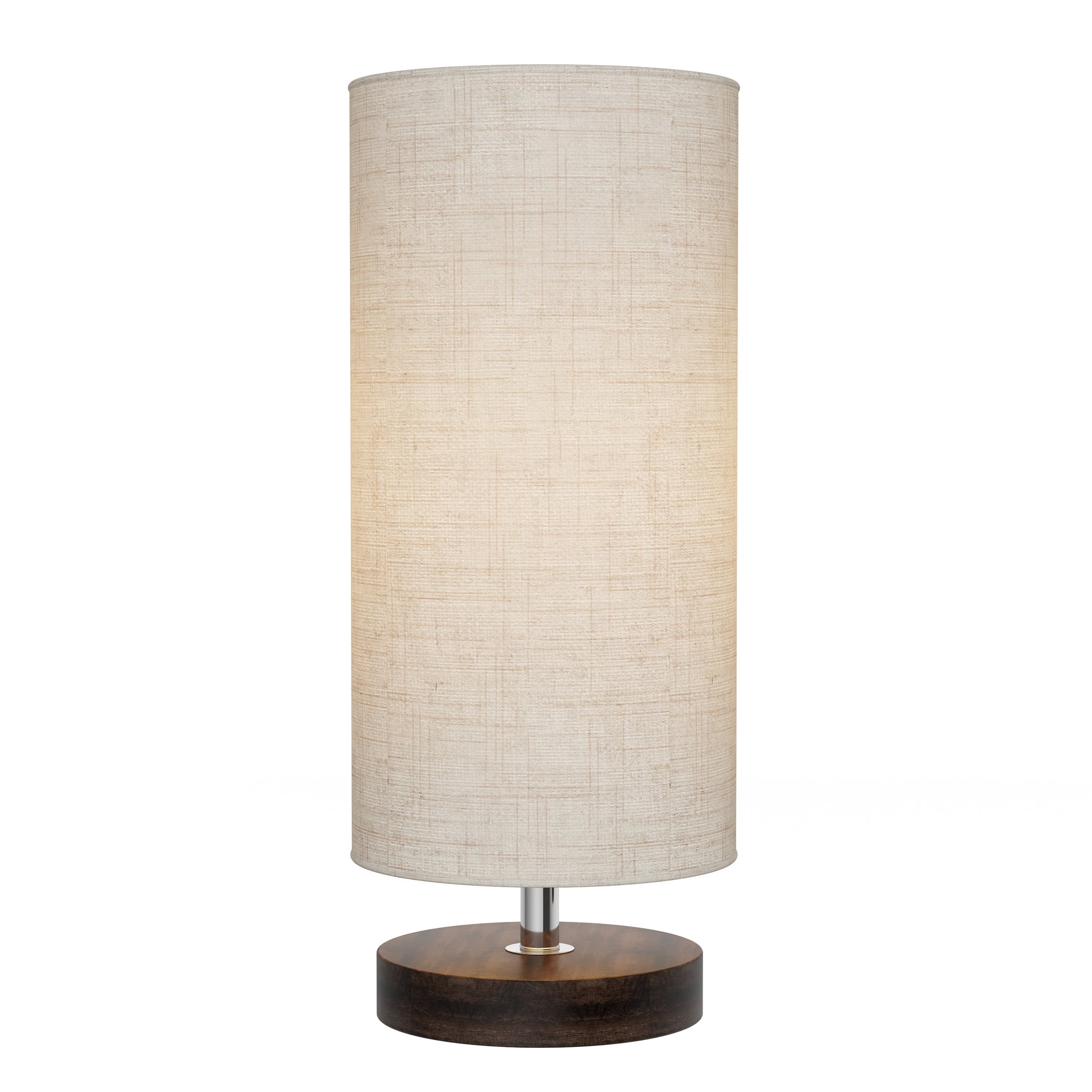 Lavish Home Cylinder Lamp with Wood Base-Modern Light with LED Bulb ...