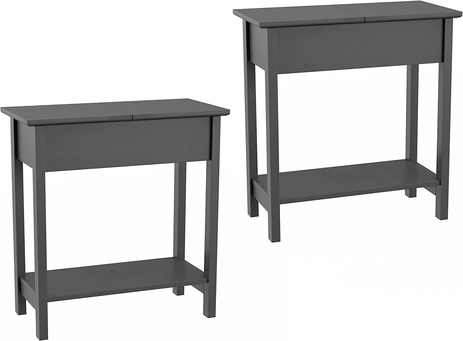 Lavish Home Flip Top Console Table – Set of 2 Living Room End Tables ...