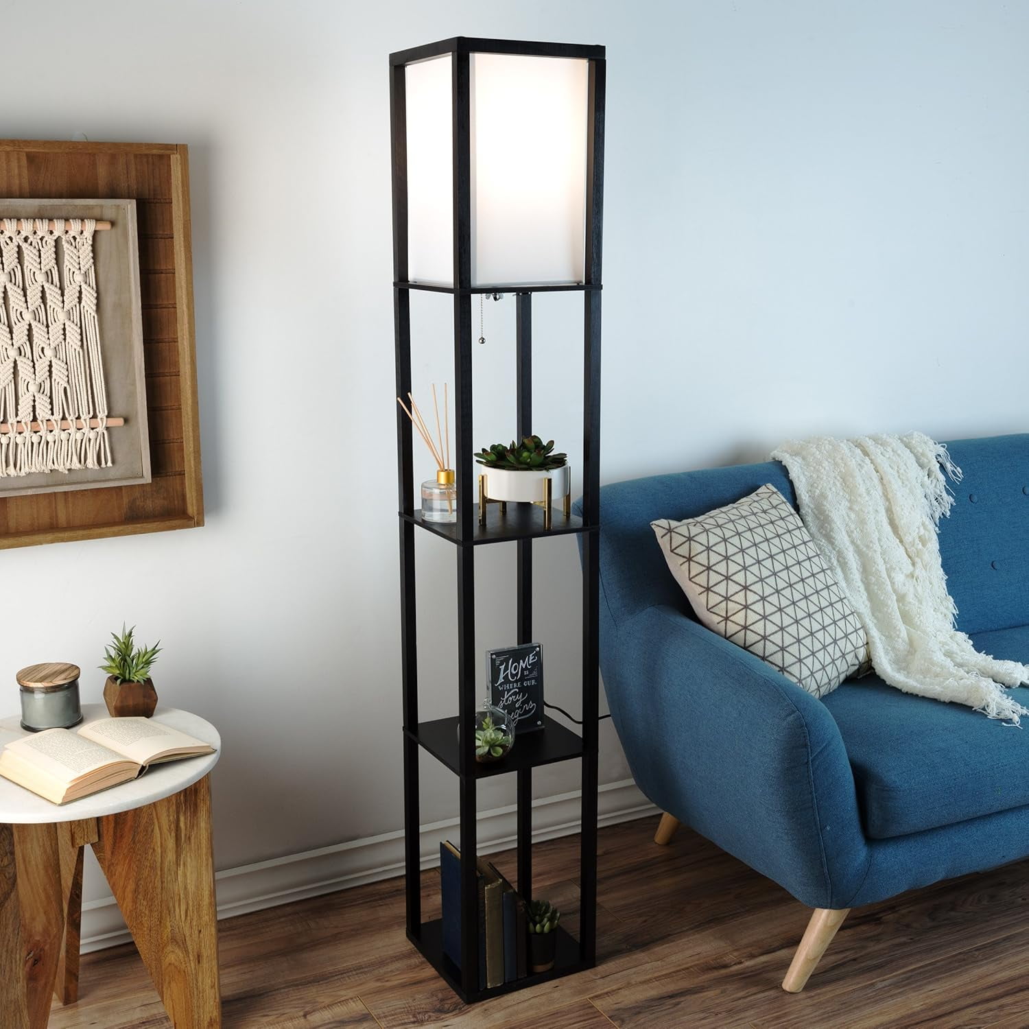 Lavish Home Floor Lamp – Etagere Style Standing Light with 3 Tiers of ...