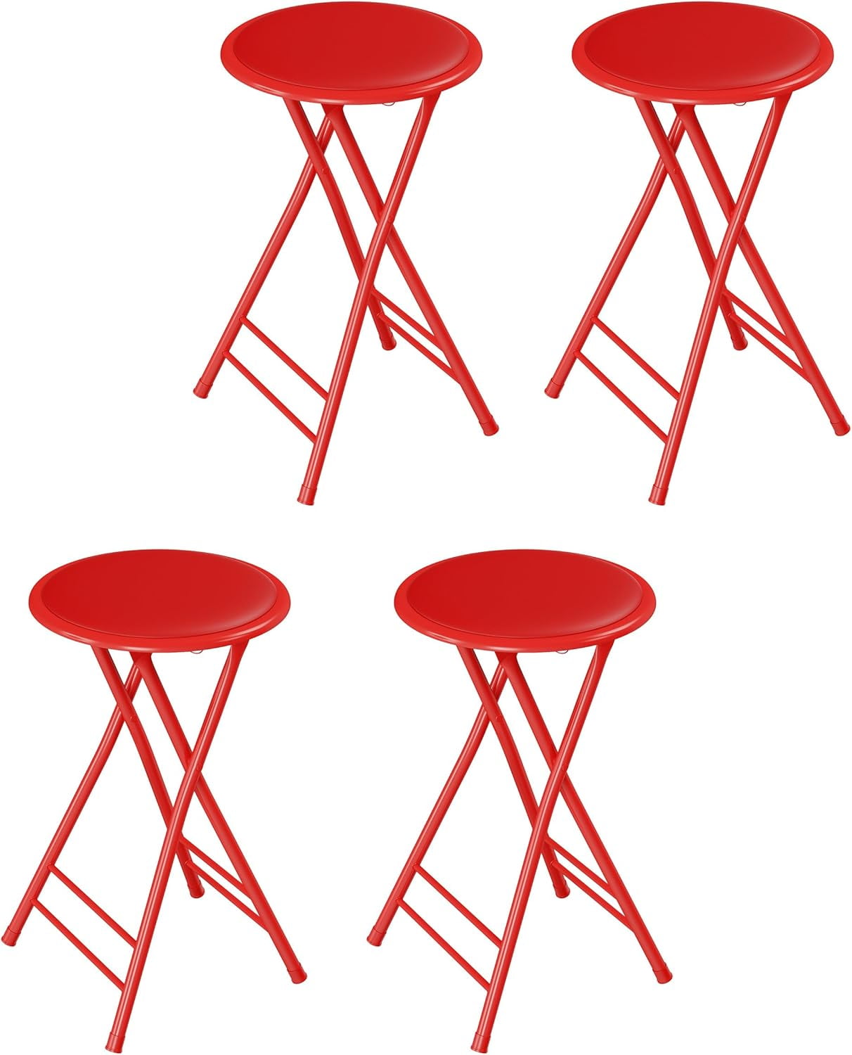 Lavish Home Folding Stool Set - Set of Four 24-Inch Padded Stools with ...