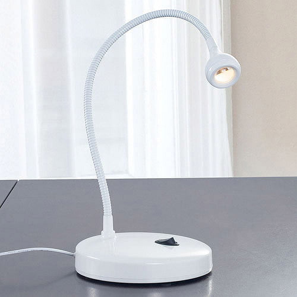Lavish Home 72-NIT950-W LED Goose Neck Desk Lamp, White - Walmart.com