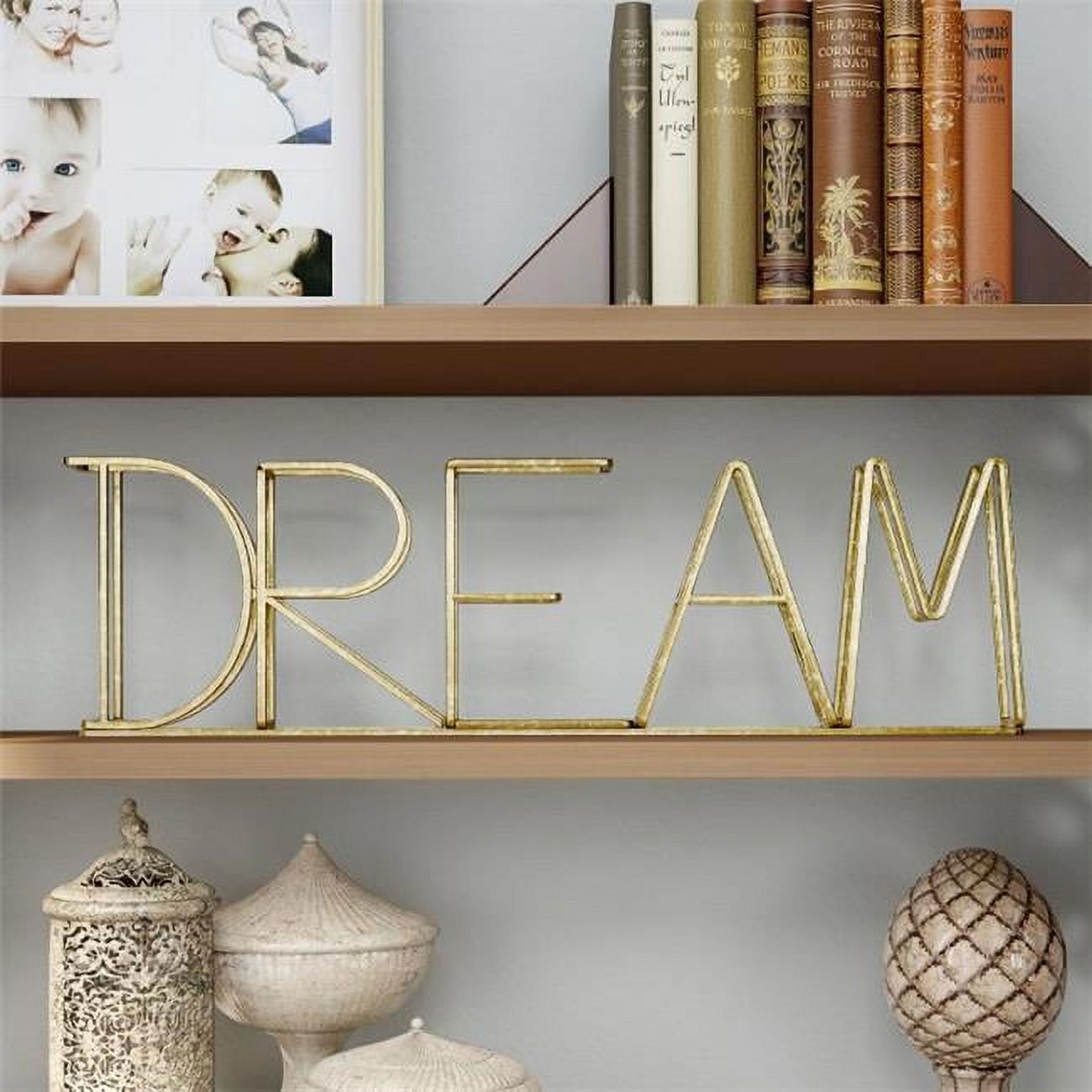 Lavish Home Metal Cutout Free-Standing Table Top Sign-3D Dream Word Art ...